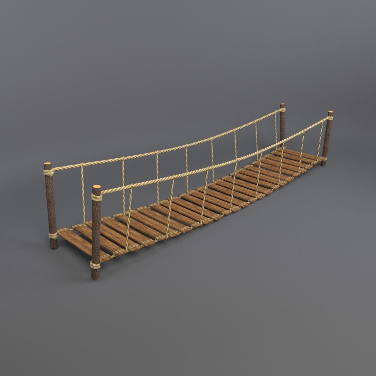 3D model Rope bridge VR / AR / low-poly | CGTrader
