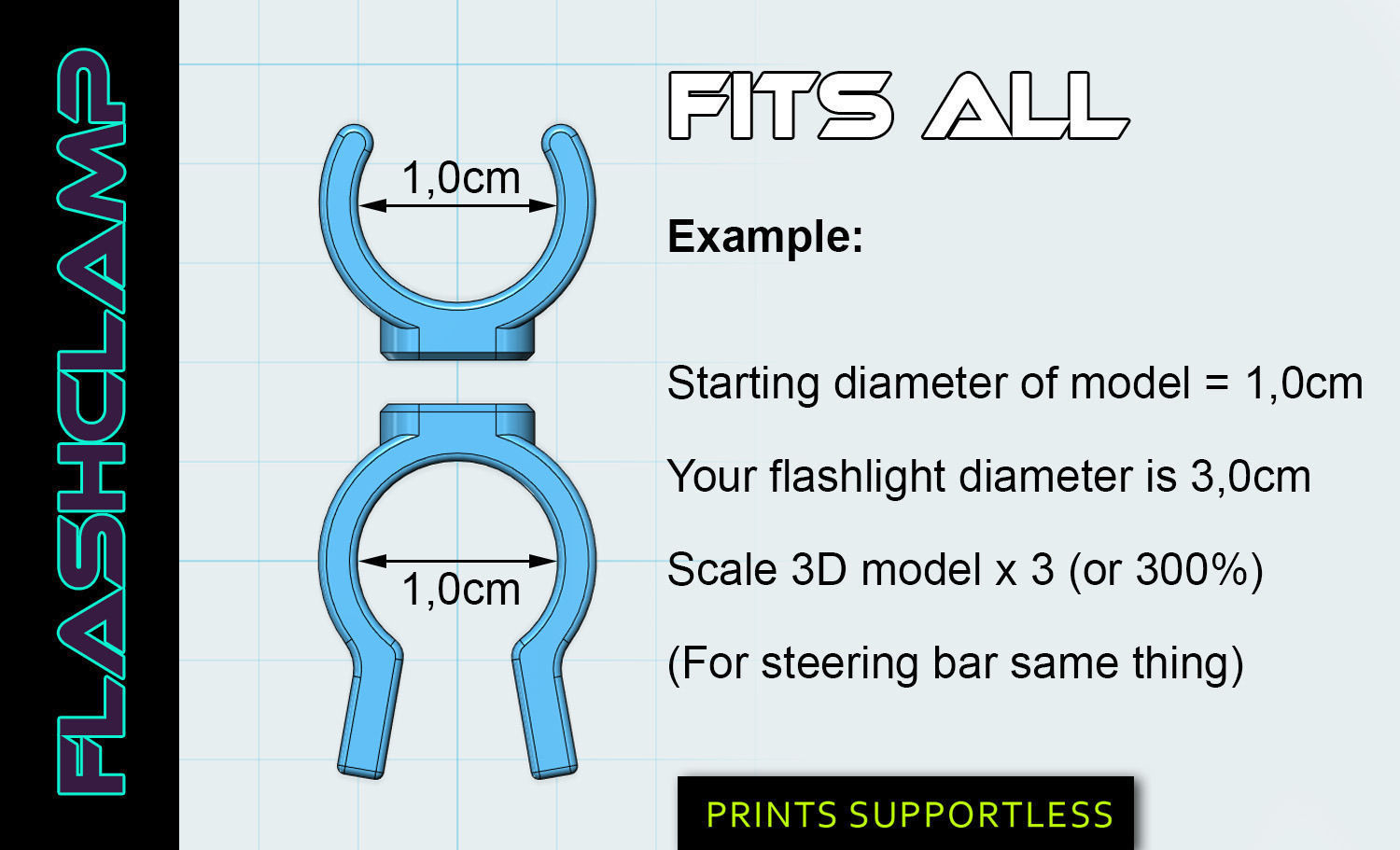 Flashlight clamp for bike 3D model 3D printable | CGTrader