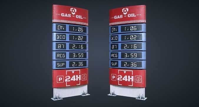 3D model Fuel Price Display VR / AR / low-poly | CGTrader