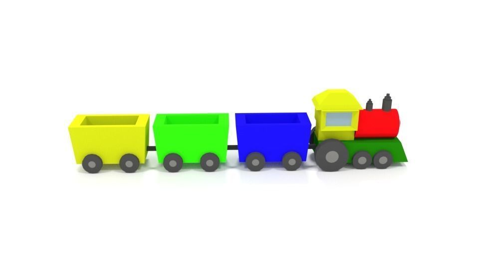 3D model Low Poly Cartoon Train Toy VR / AR / low-poly | CGTrader