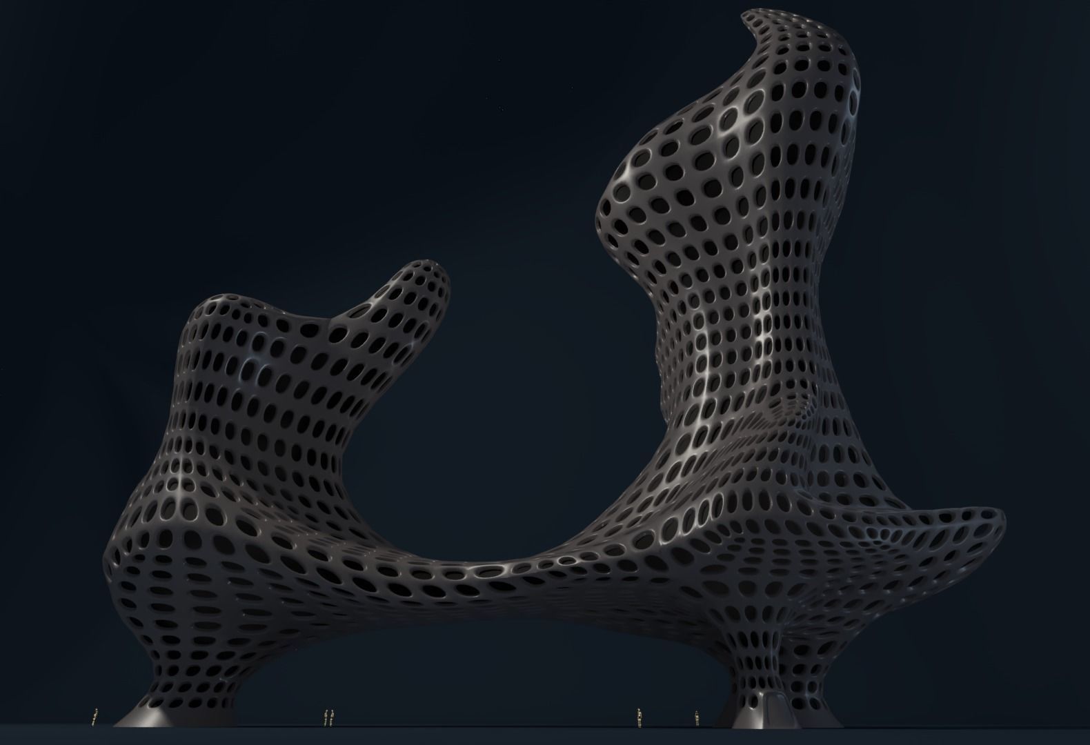3D model Curved towers VR / AR / low-poly | CGTrader