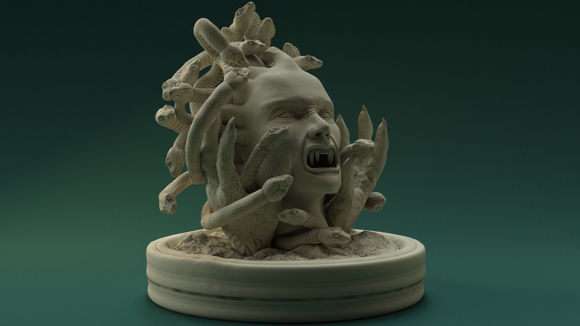 Medusa sculpture with head 3D model 3D printable | CGTrader
