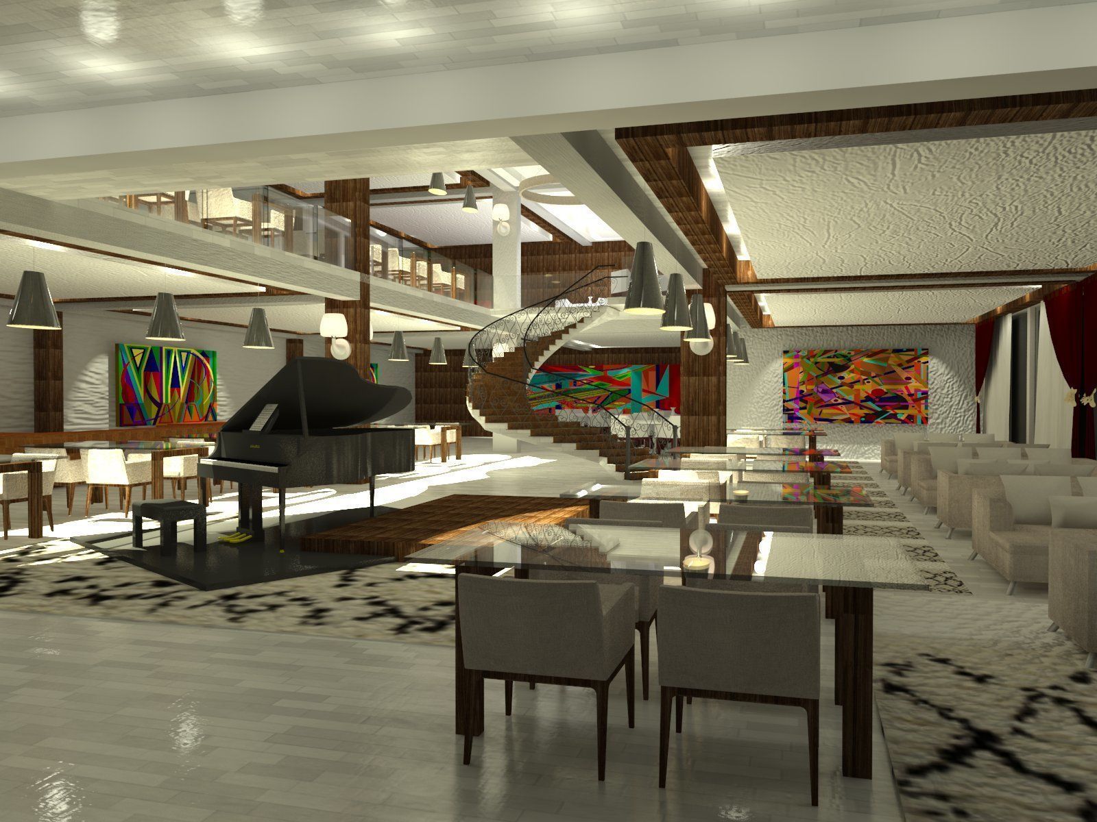 Restaurant of a Five Star Hotel 3D model | CGTrader
