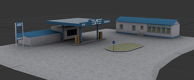 Soviet Gas Station 3D model | CGTrader
