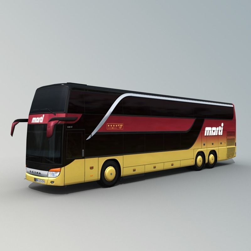 3D model SETRA S 431 DT Double decker bus VR / AR / low-poly rigged ...