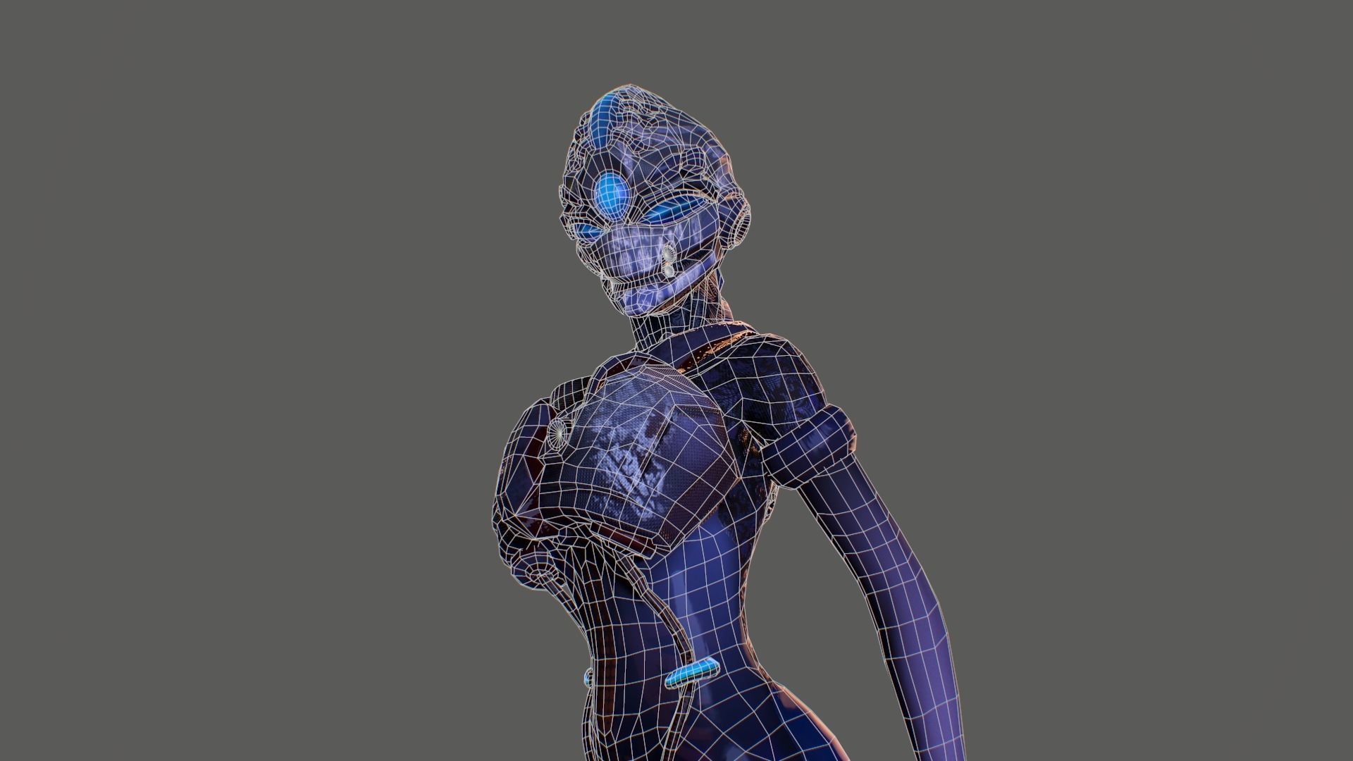 3D model ScoreLetha Sci-fi girl Low-poly 3D model gameready animated VR ...