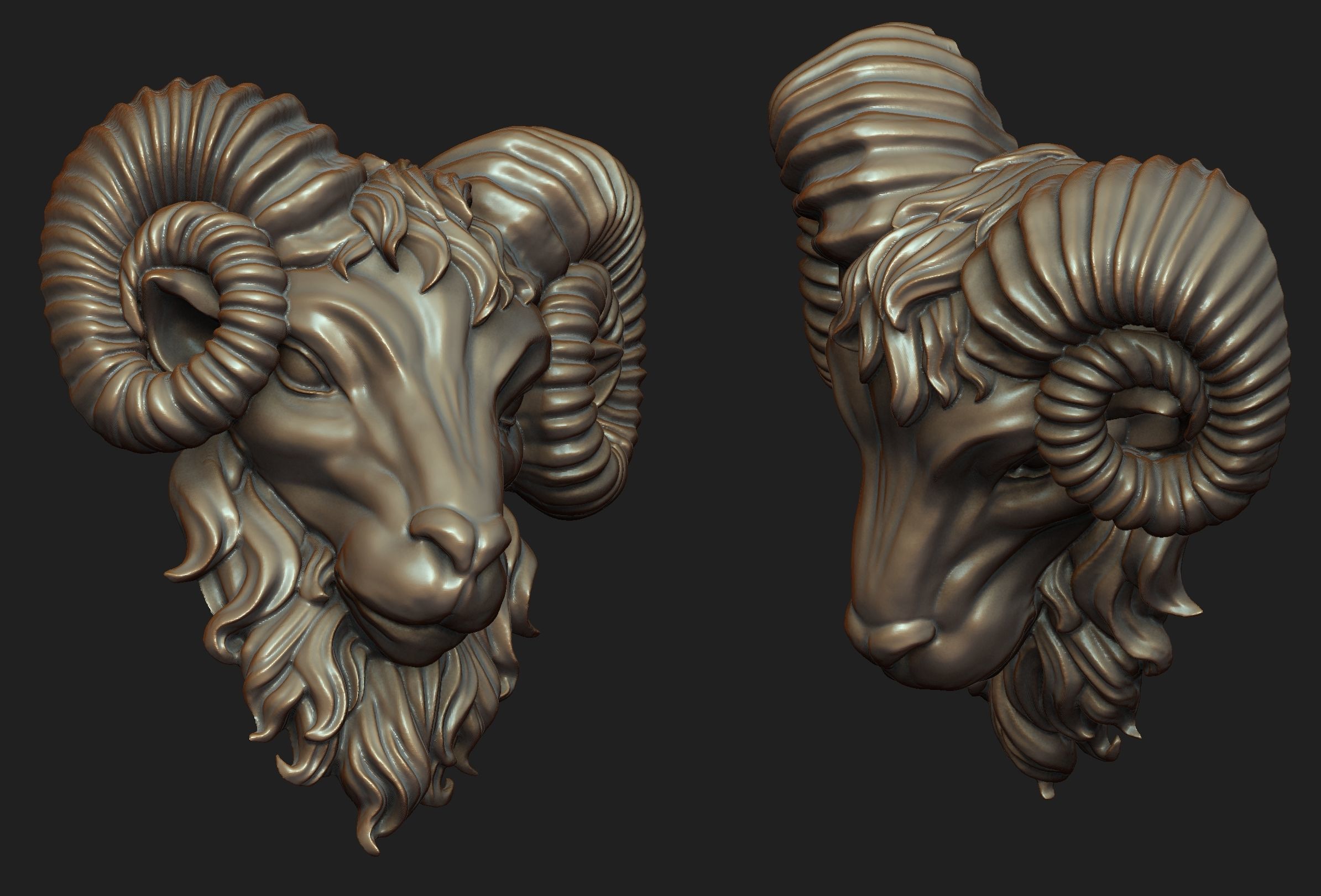 Ram Pendant 2 3D model 3D printable | CGTrader