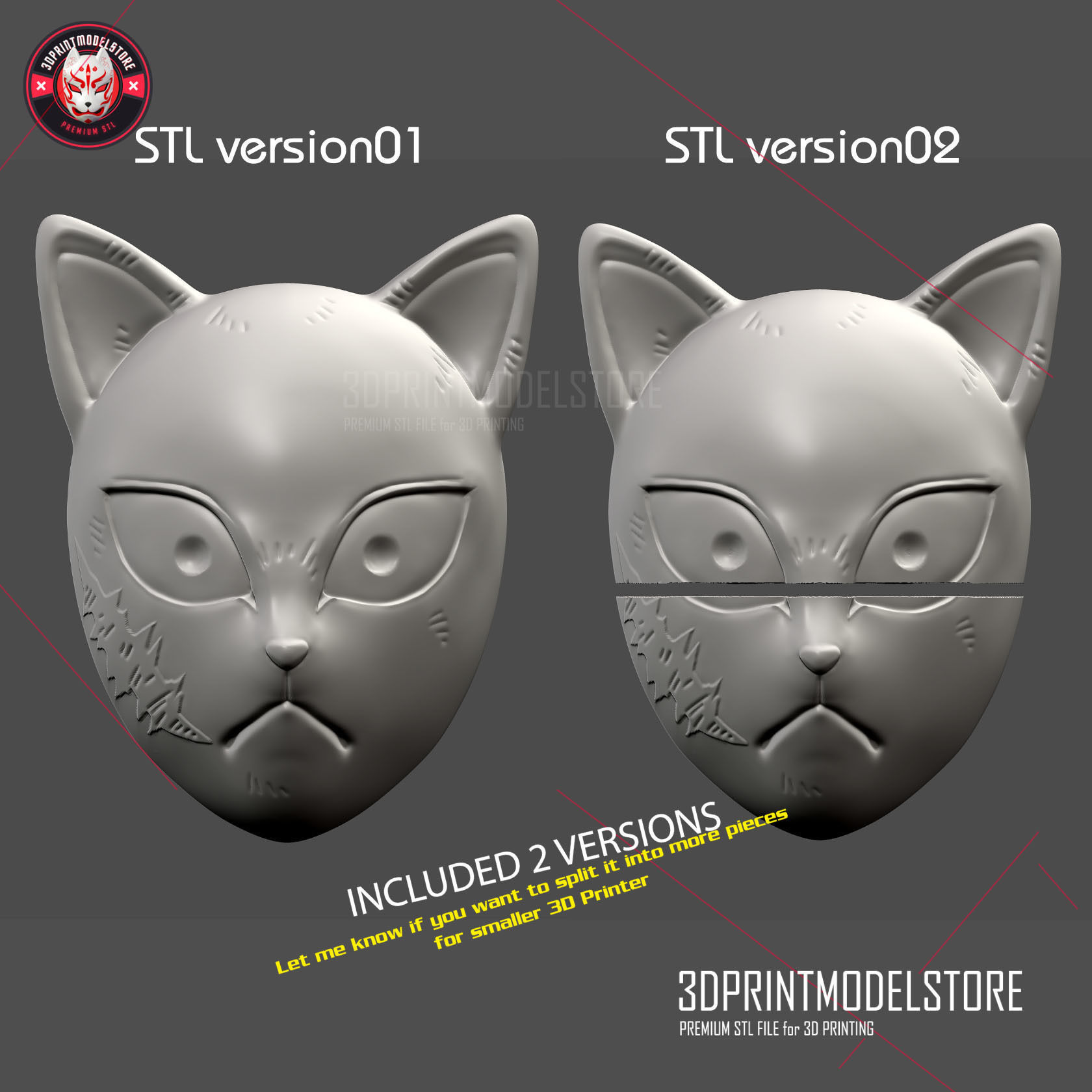 Demon Slayer Kimetsu no Yaiba Sabito Mask - Kitsune Helmet 3D model 3D ...