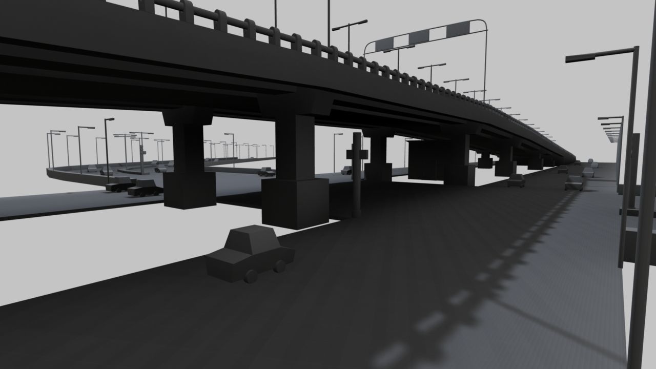 FlyOver bridge with cars 3D model | CGTrader