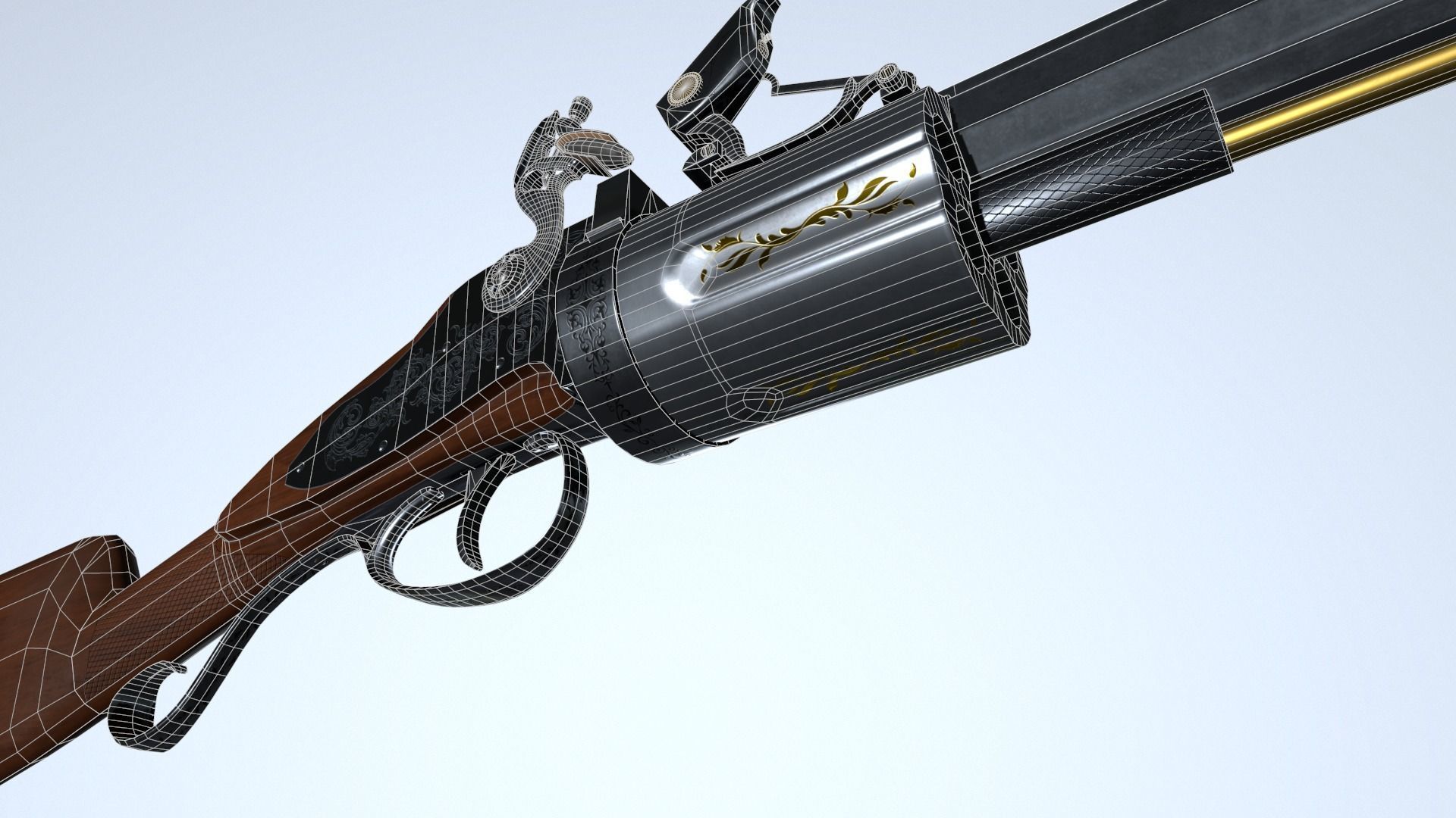 Collier Revolver Rifle free 3D model | CGTrader