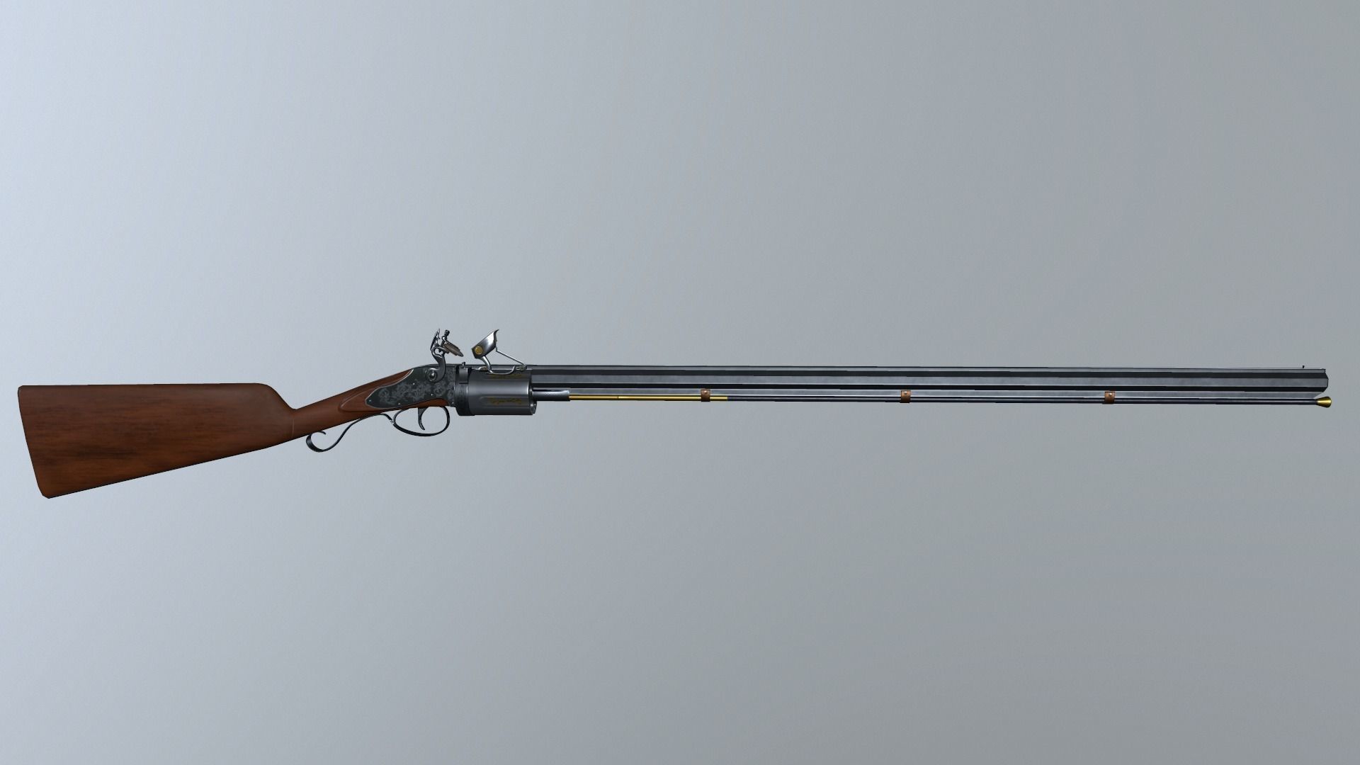 Collier Revolver Rifle free 3D model | CGTrader