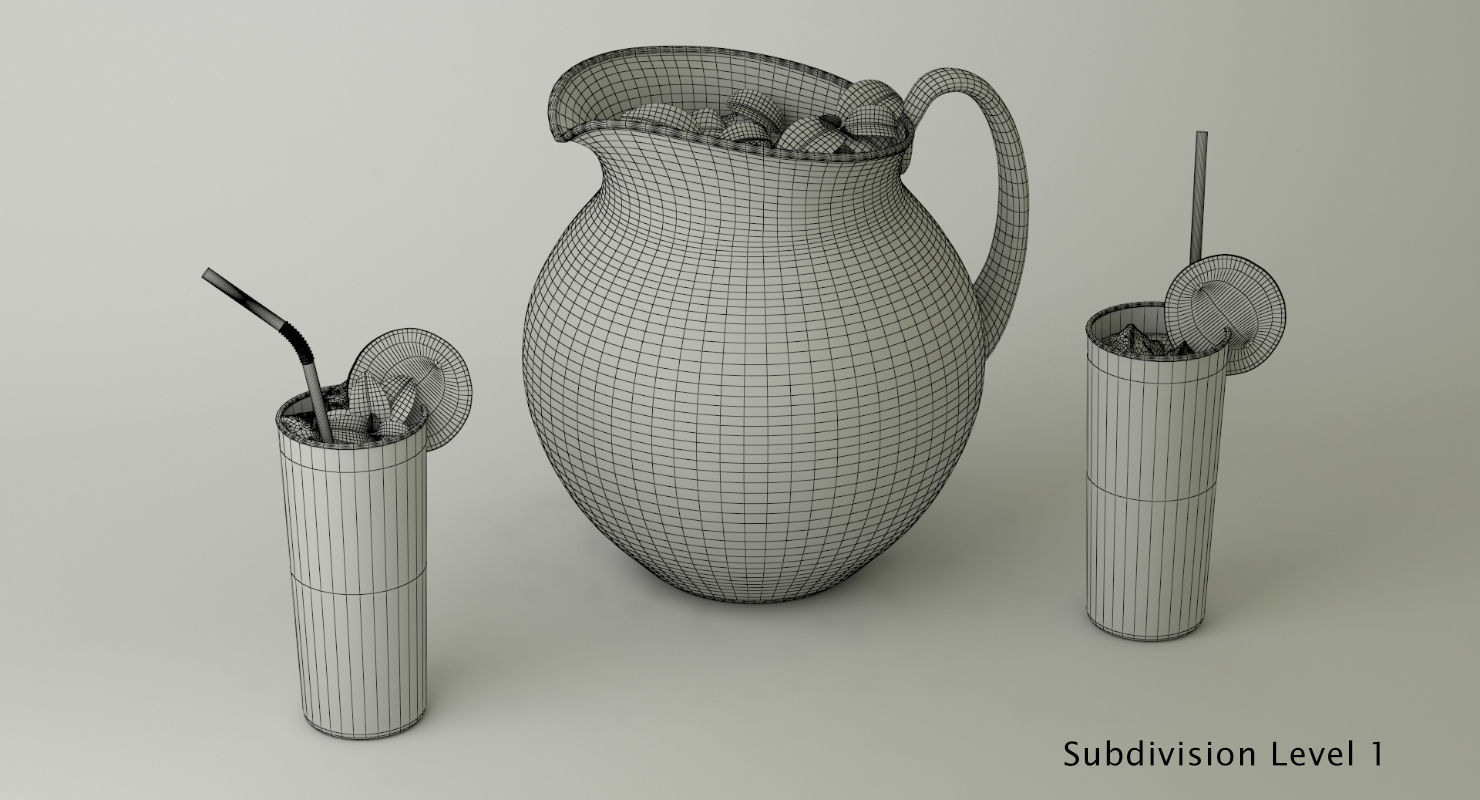 Lemonade Set 3D model | CGTrader