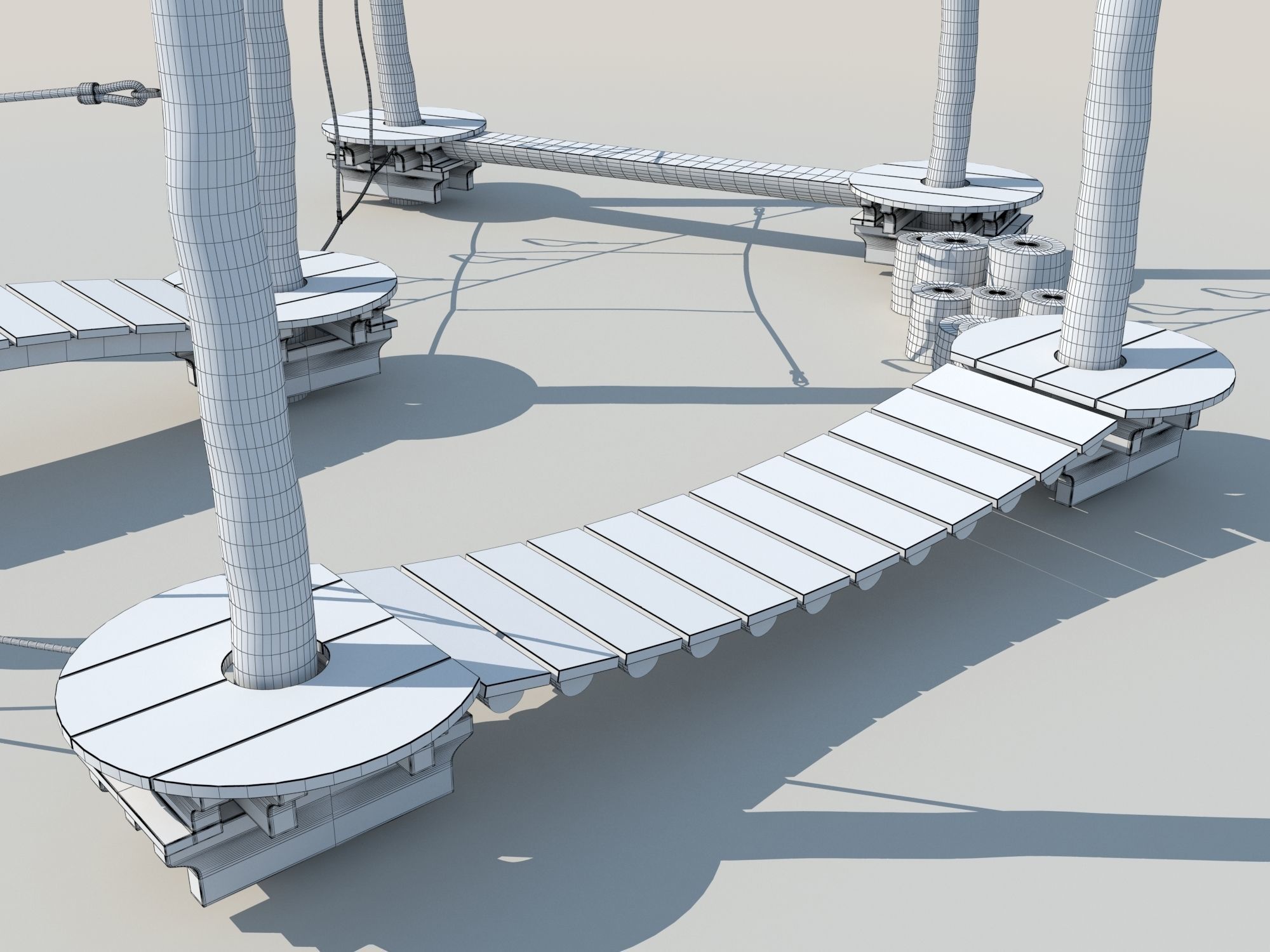 Kid rope park by tree trunk 3D model | CGTrader