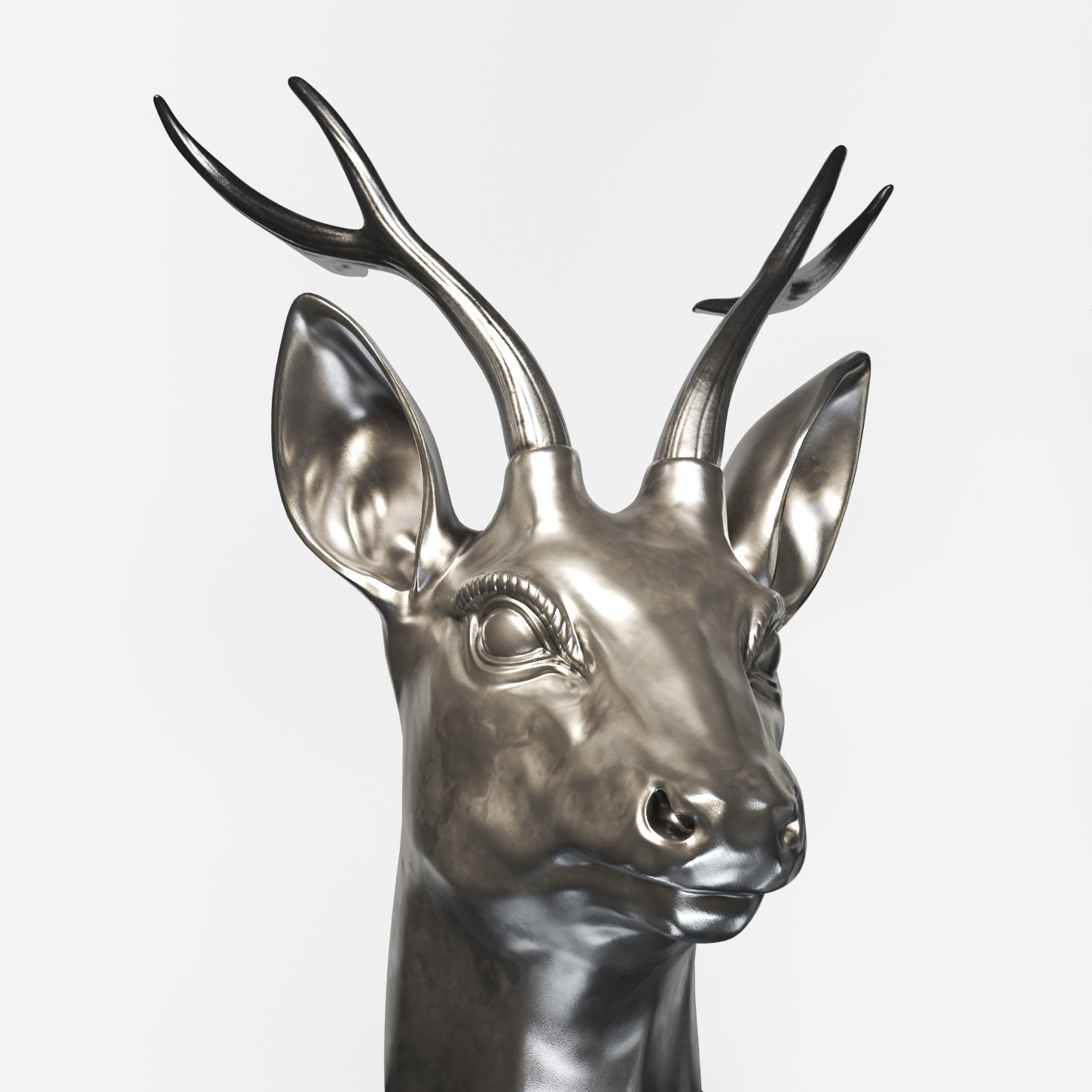 Two silver deer 3D model | CGTrader