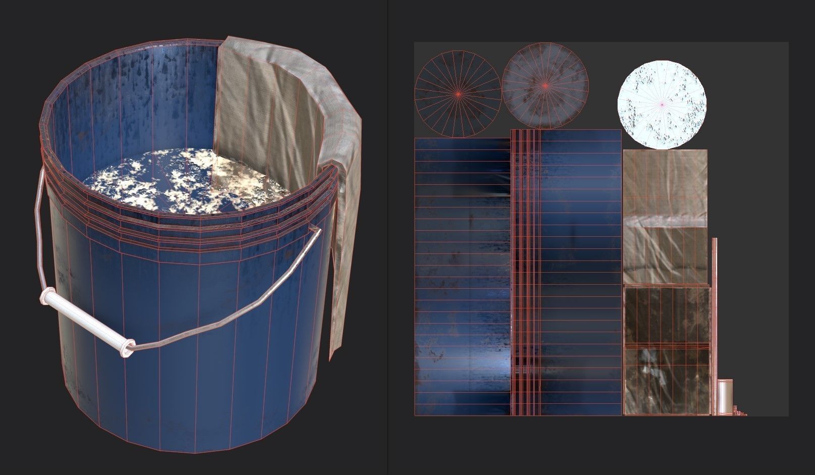 3D model Bucket with rag VR / AR / low-poly | CGTrader