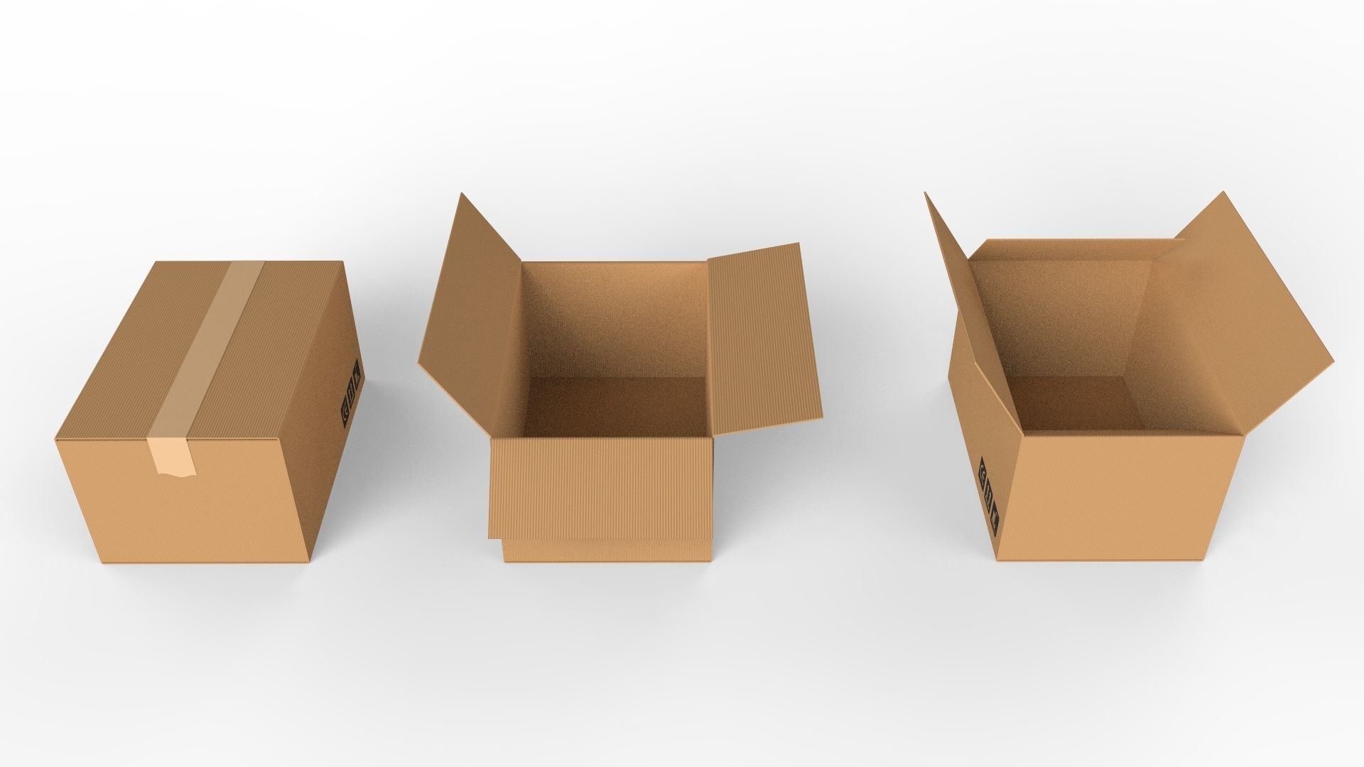 Cardboard boxes Collection 3D model | CGTrader