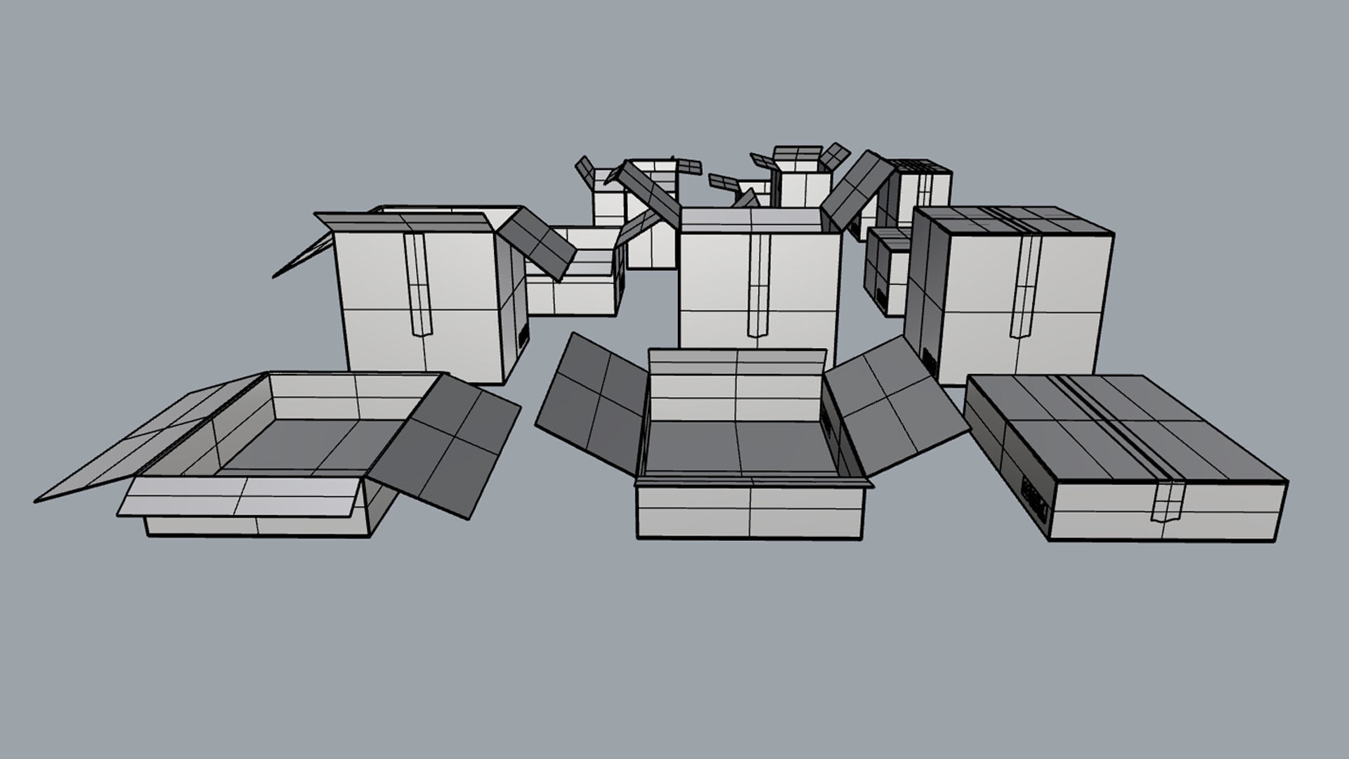 Cardboard boxes Collection 3D model | CGTrader