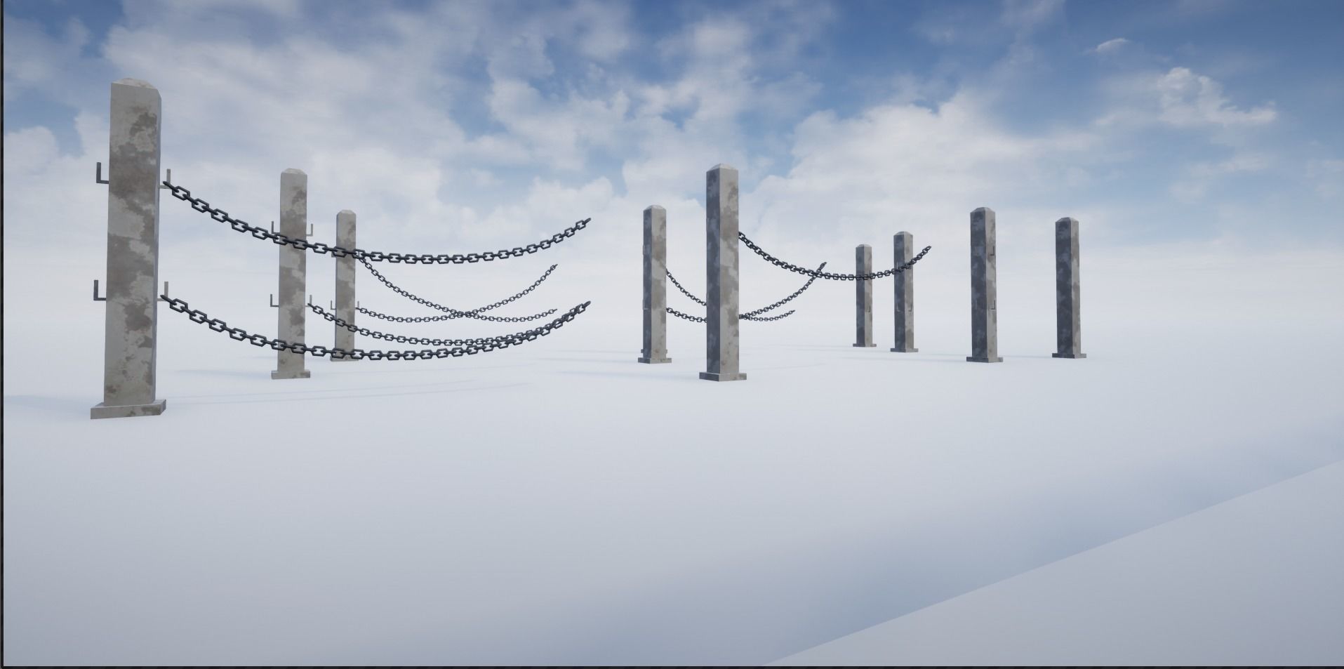 3D model Modular Chained Poles VR / AR / low-poly | CGTrader