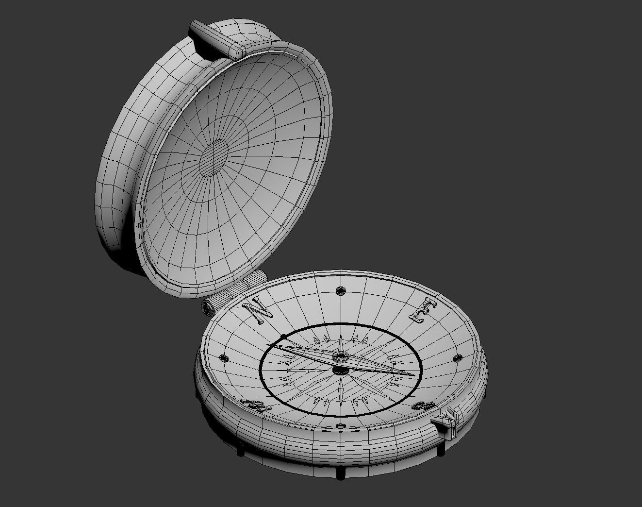 3D model Vintage Wood Compass - Low-poly - UE4 ready - 4k PBR VR / AR ...