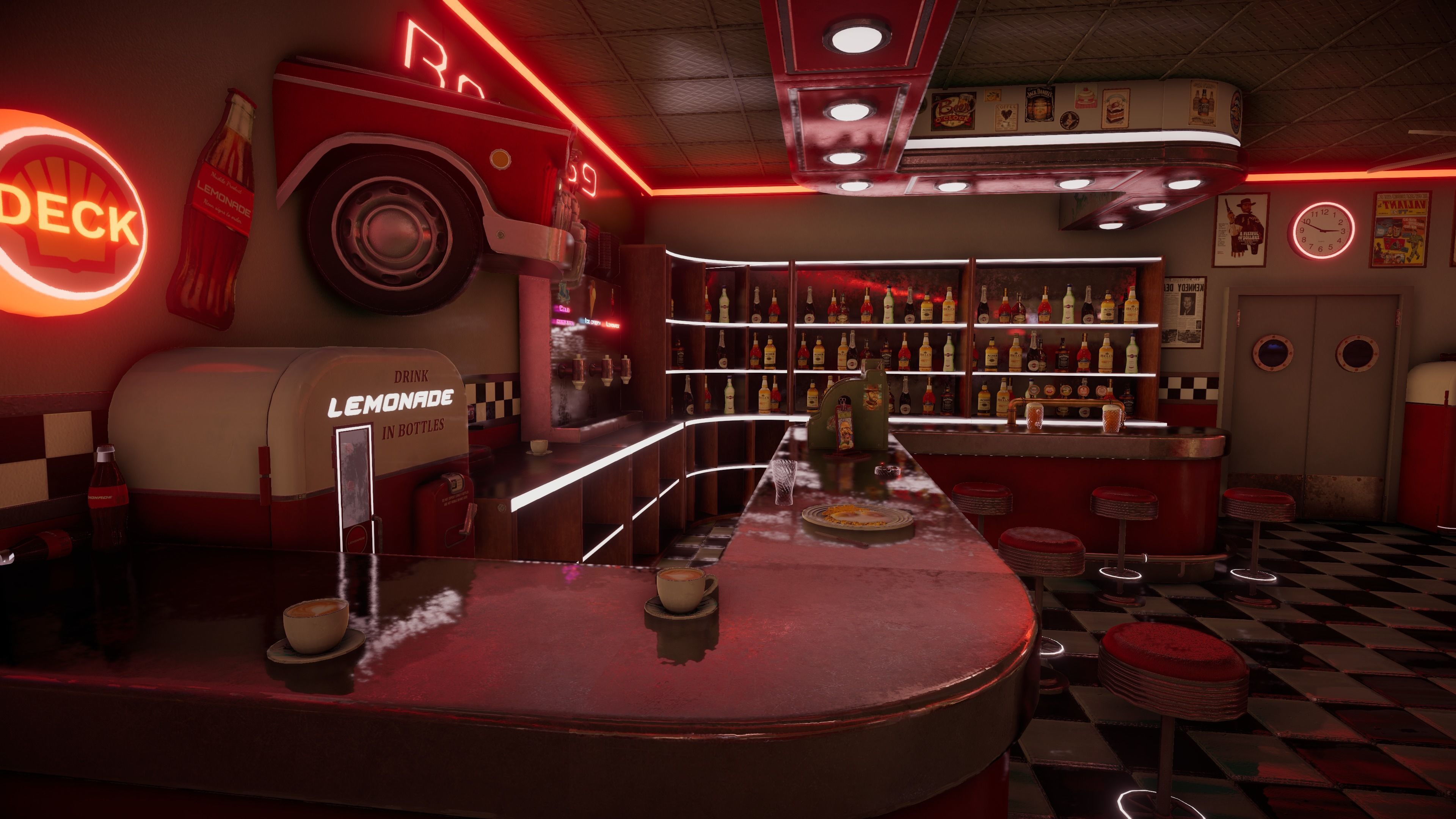 3D model Cafe 69 Neon Realism VR / AR / low-poly | CGTrader