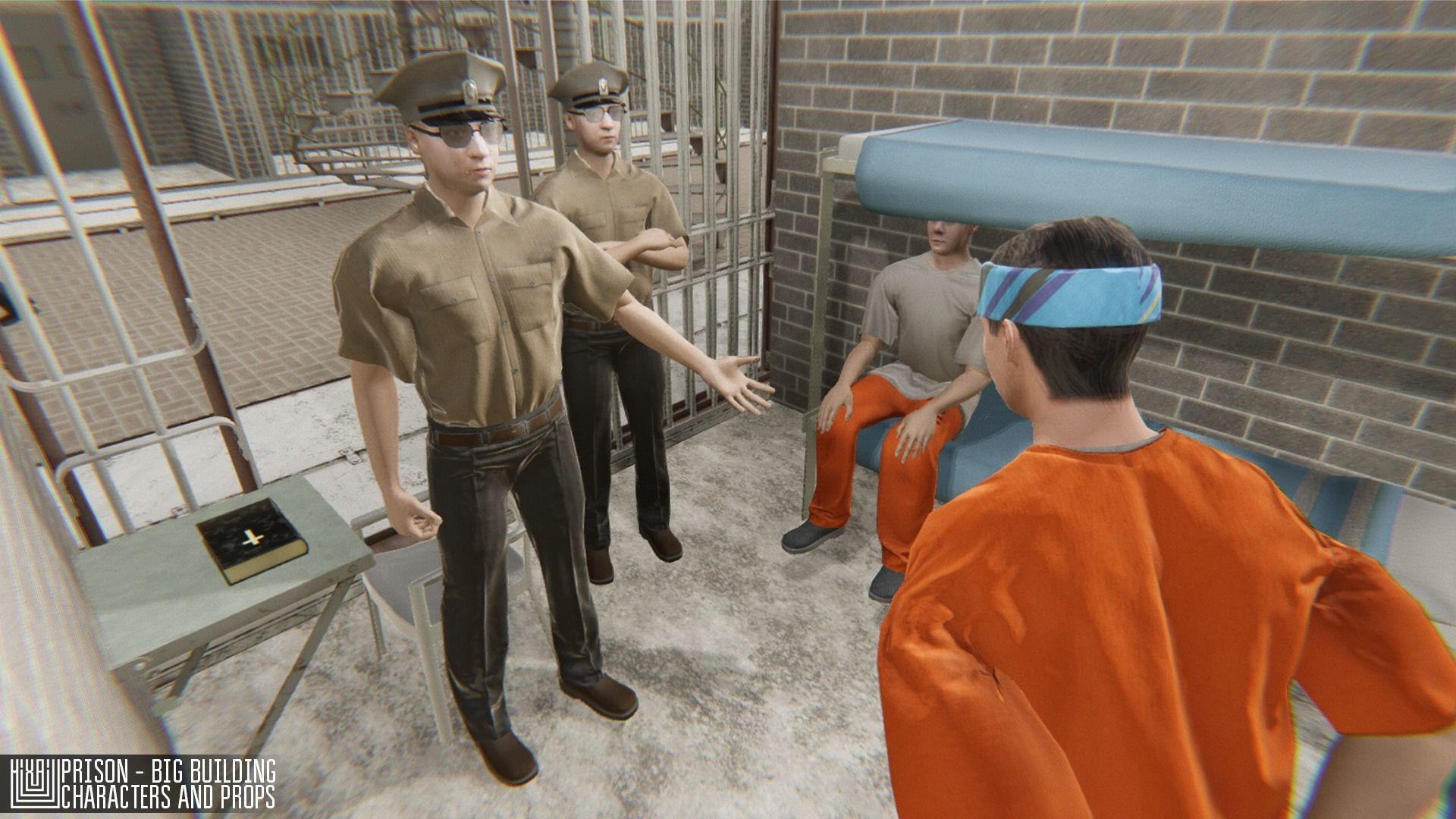 3D model Prison - big building characters and props VR / AR / low-poly ...