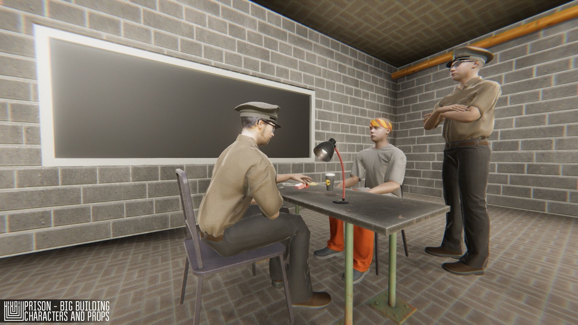 3D model Prison - big building characters and props VR / AR / low-poly ...