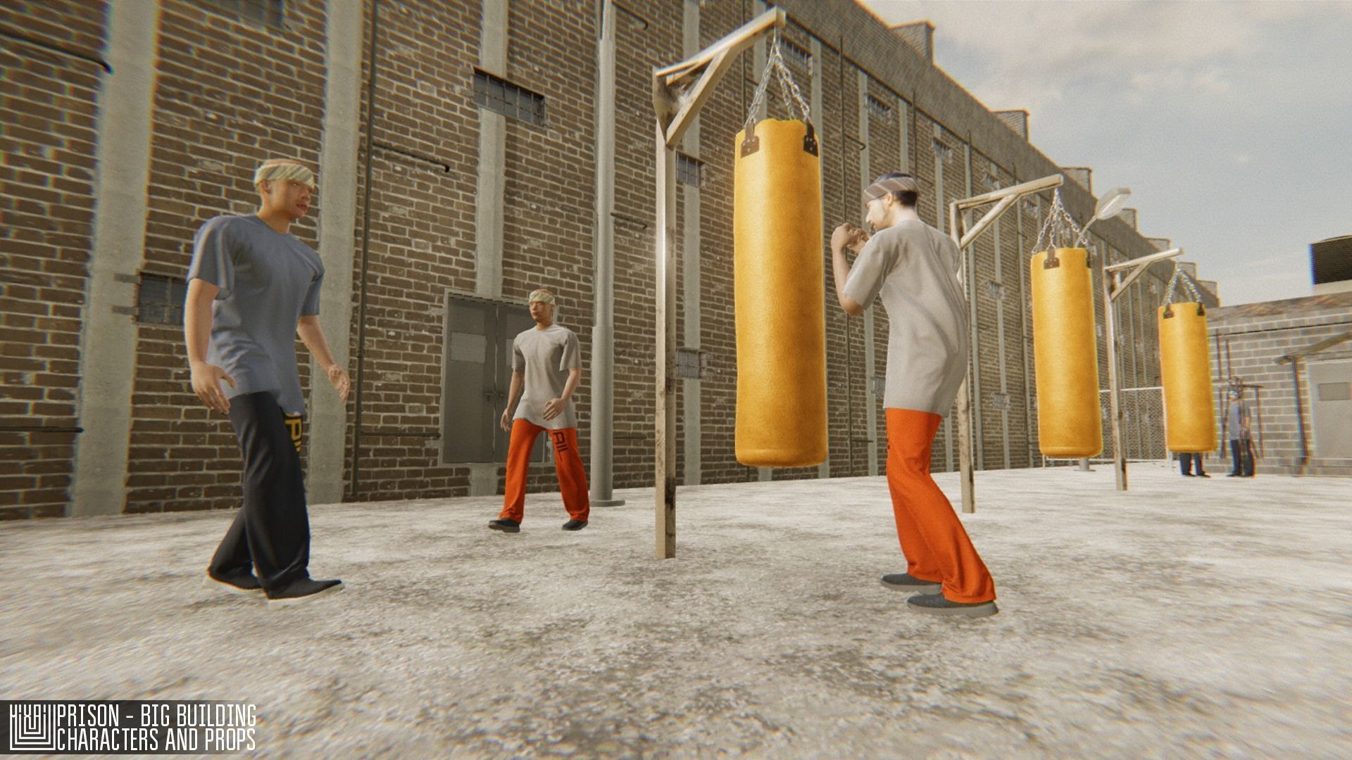 3D model Prison - big building characters and props VR / AR / low-poly ...