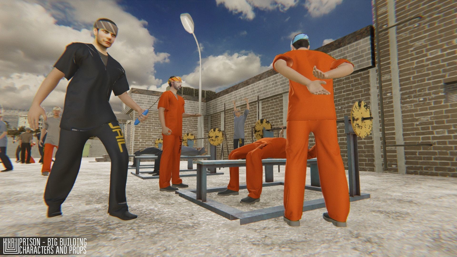 3D model Prison - big building characters and props VR / AR / low-poly ...