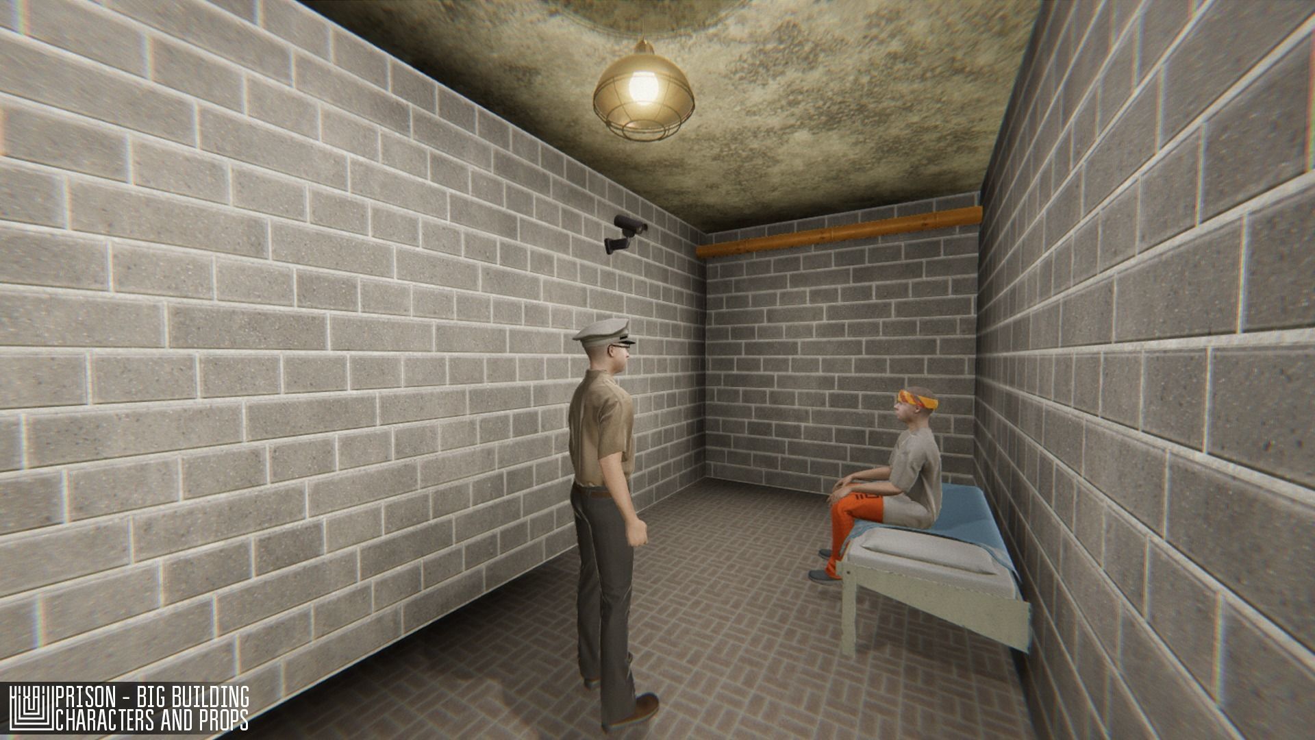 3D model Prison - big building characters and props VR / AR / low-poly ...