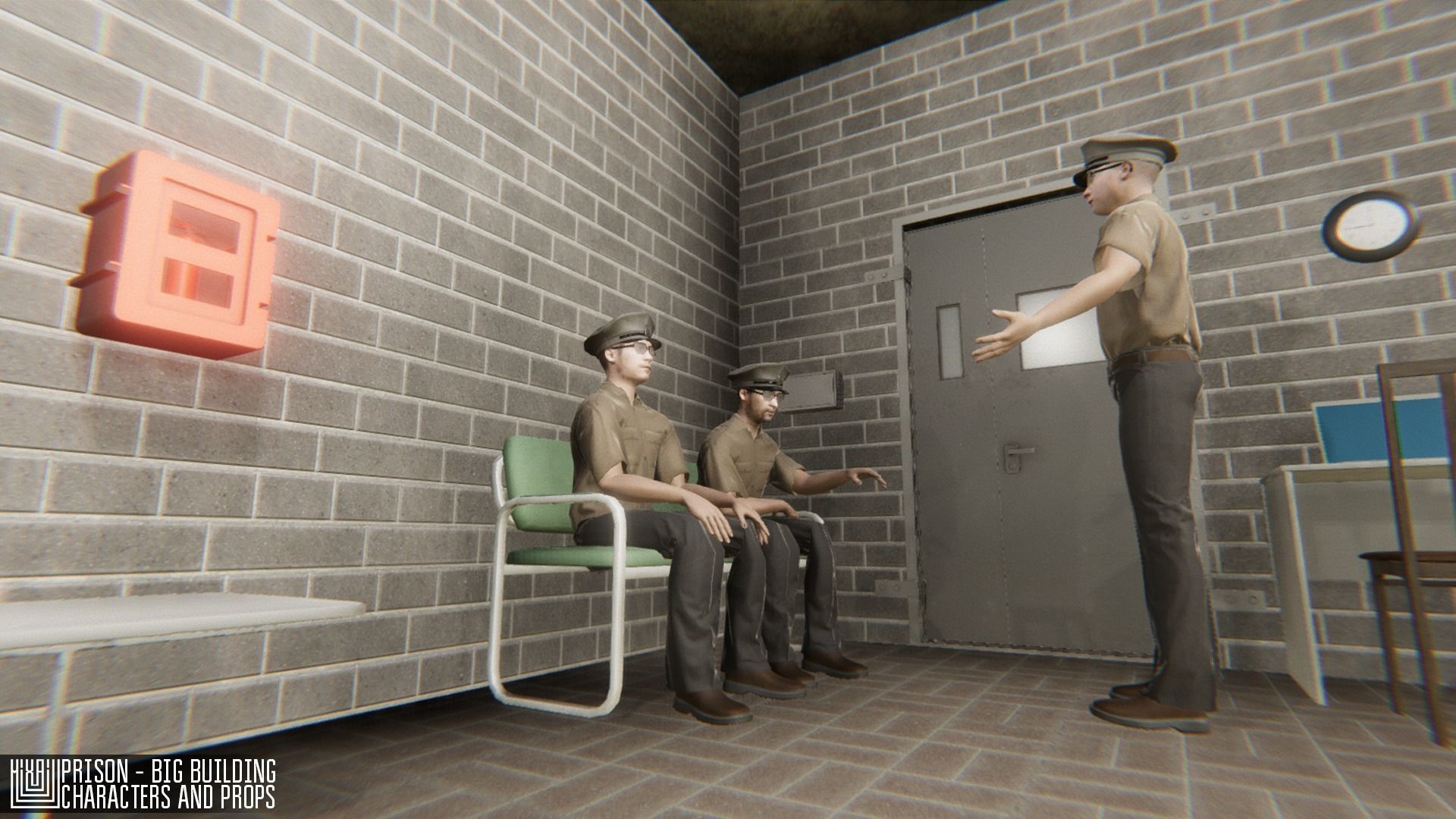 3D model Prison - big building characters and props VR / AR / low-poly ...
