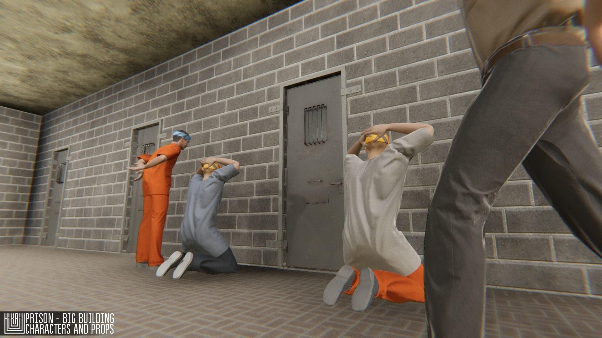 3D model Prison - big building characters and props VR / AR / low-poly ...