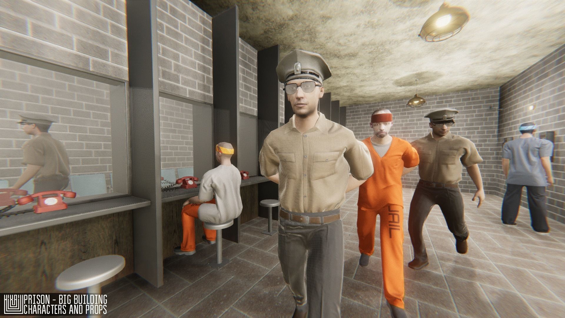 3D model Prison - big building characters and props VR / AR / low-poly ...
