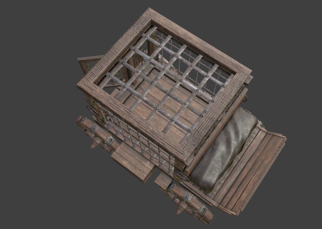 3D model medieval prisoner transport cart VR / AR / low-poly | CGTrader