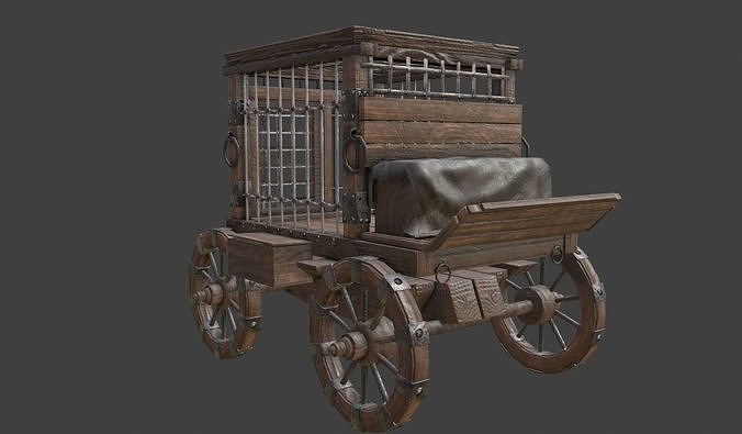 3D model medieval prisoner transport cart VR / AR / low-poly | CGTrader