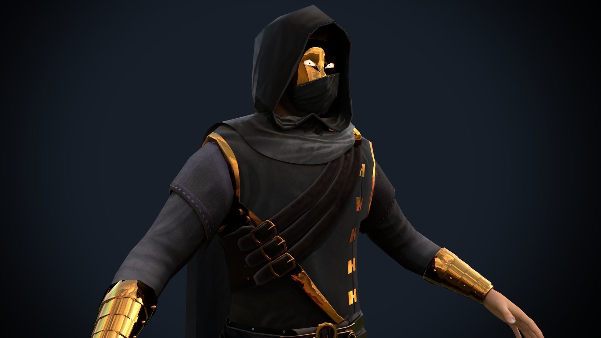 3D model Assassin character VR / AR / low-poly rigged animated | CGTrader