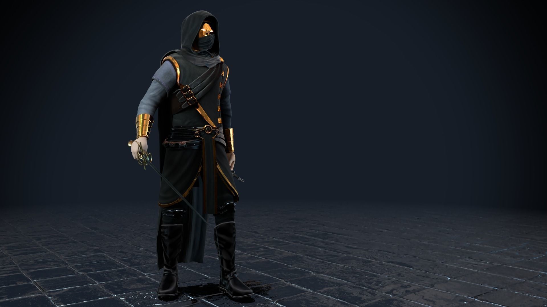 3D model Assassin character VR / AR / low-poly rigged animated | CGTrader