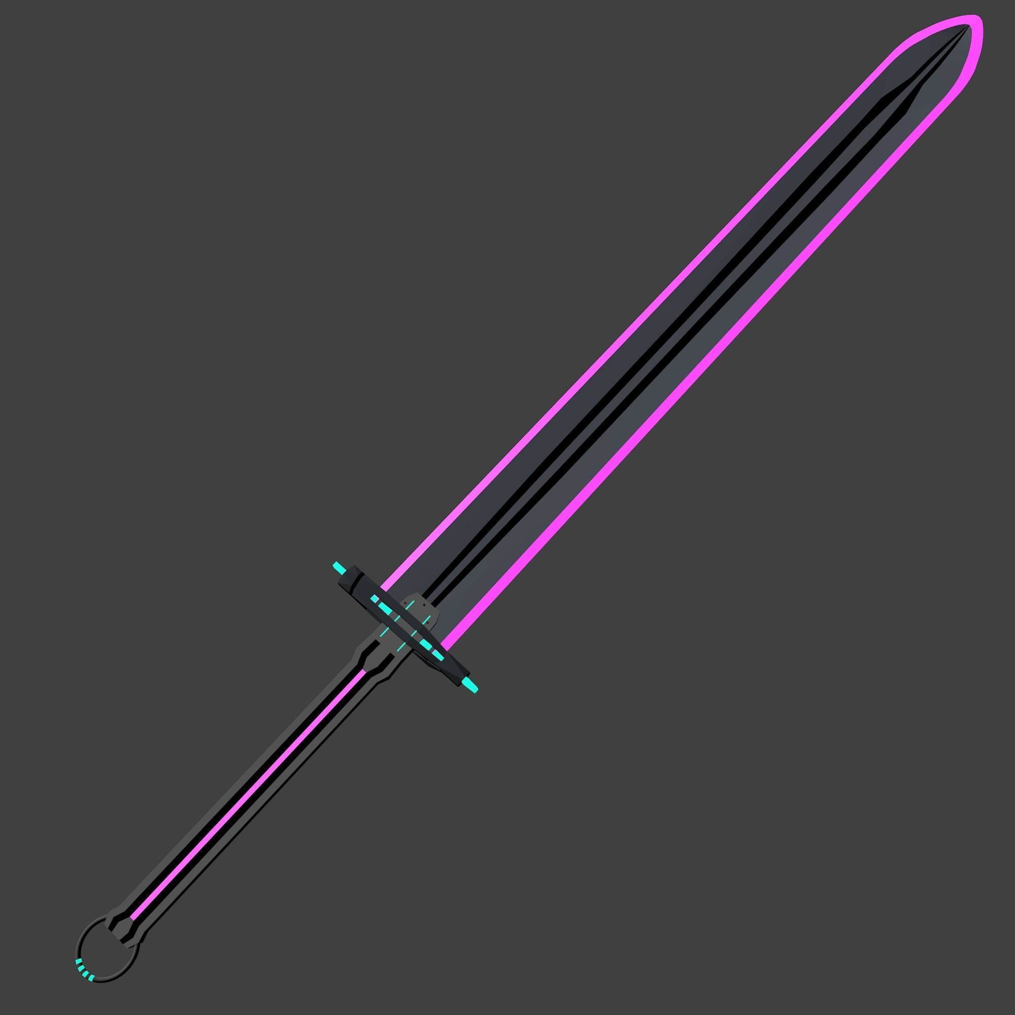 neon sword purple 3D asset | CGTrader
