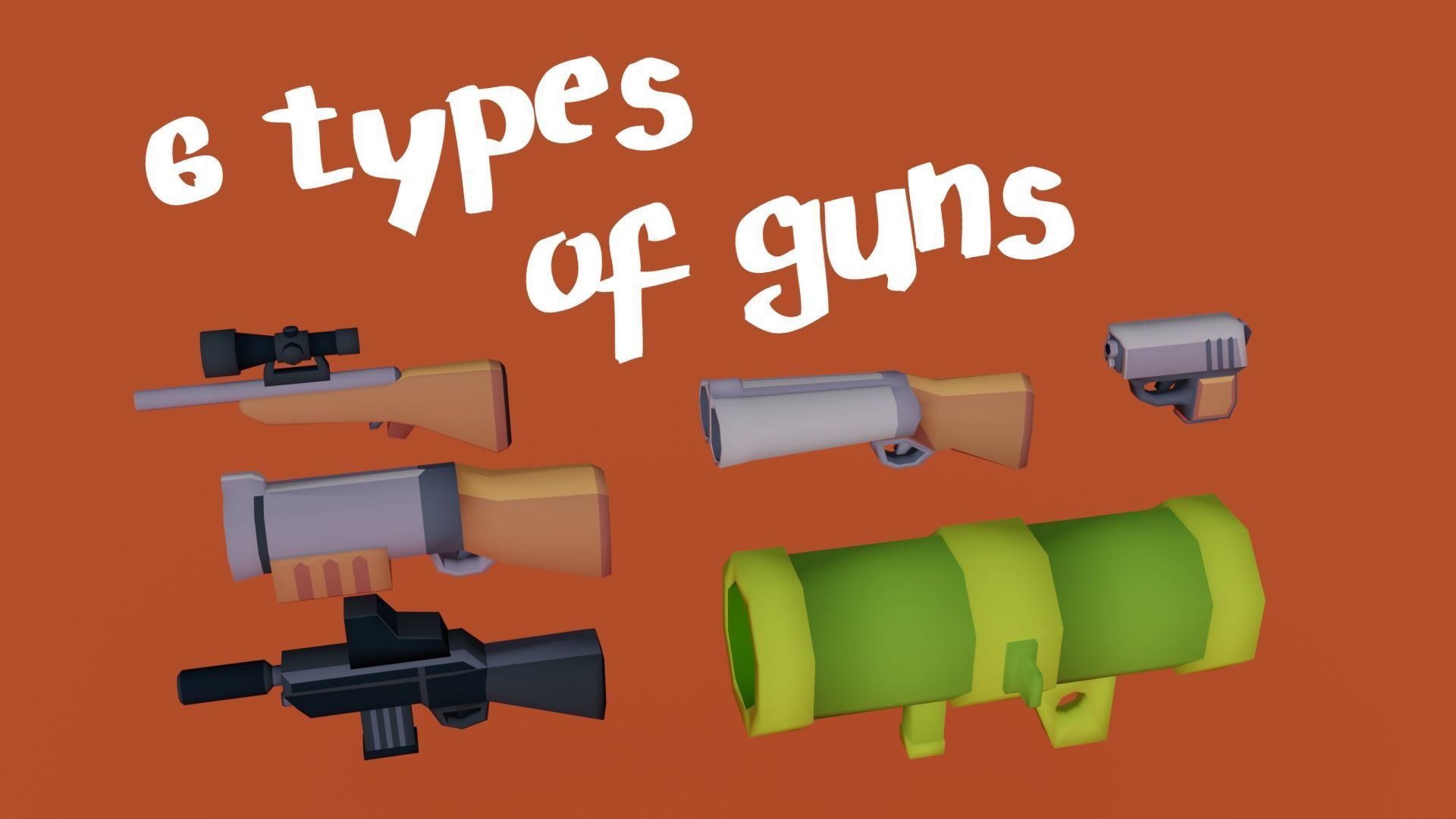 3D model Toony Series - Tiny Guns - stylized weapon pack - 20 assets VR ...