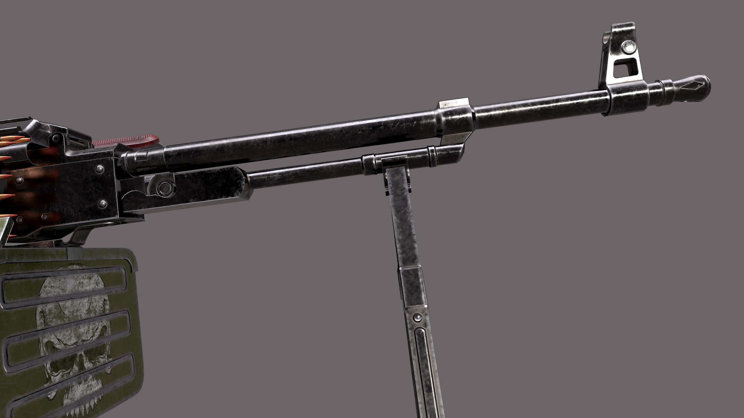 3D model PKM Machine Gun VR / AR / low-poly | CGTrader