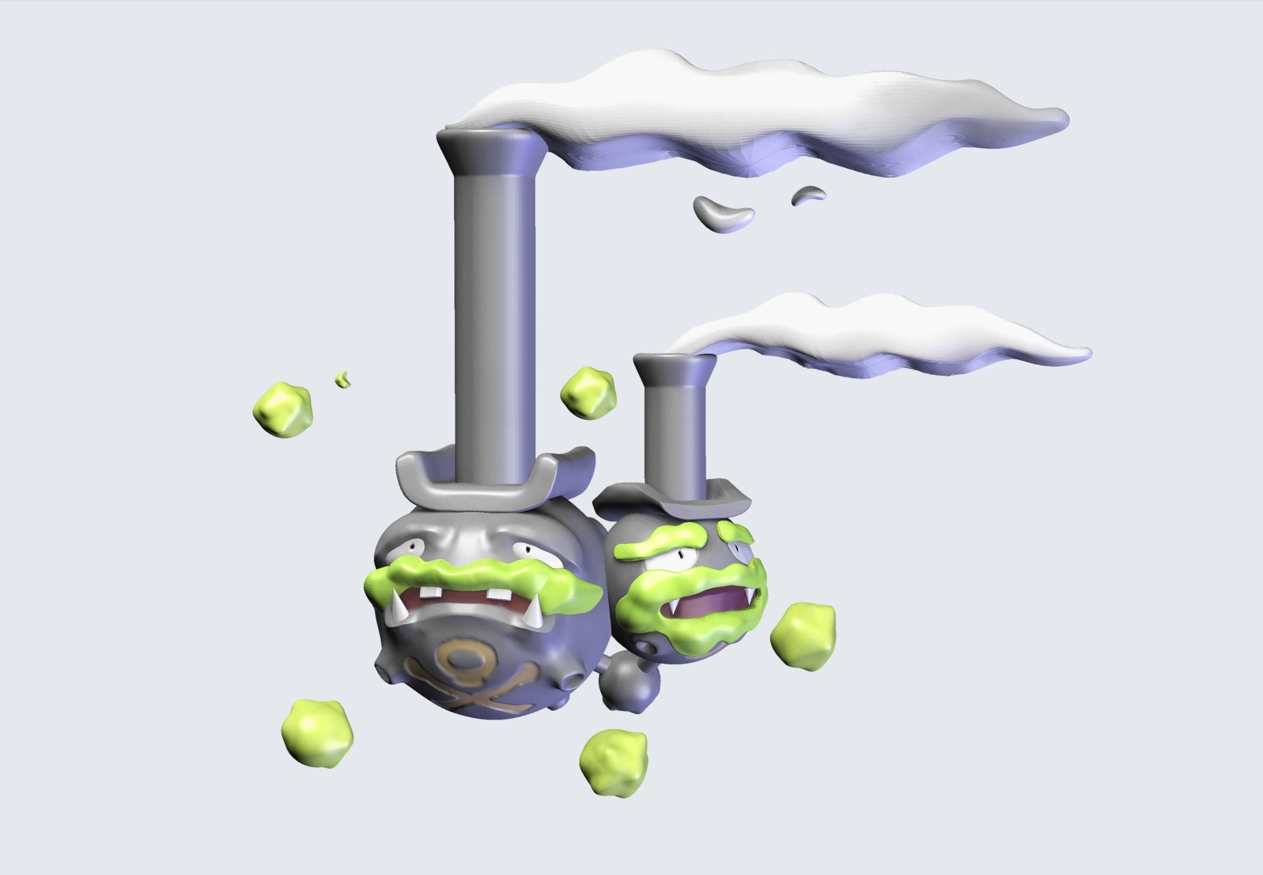 GALARIAN WEEZING koffing pokemon figure - 3d model for print free 3D ...