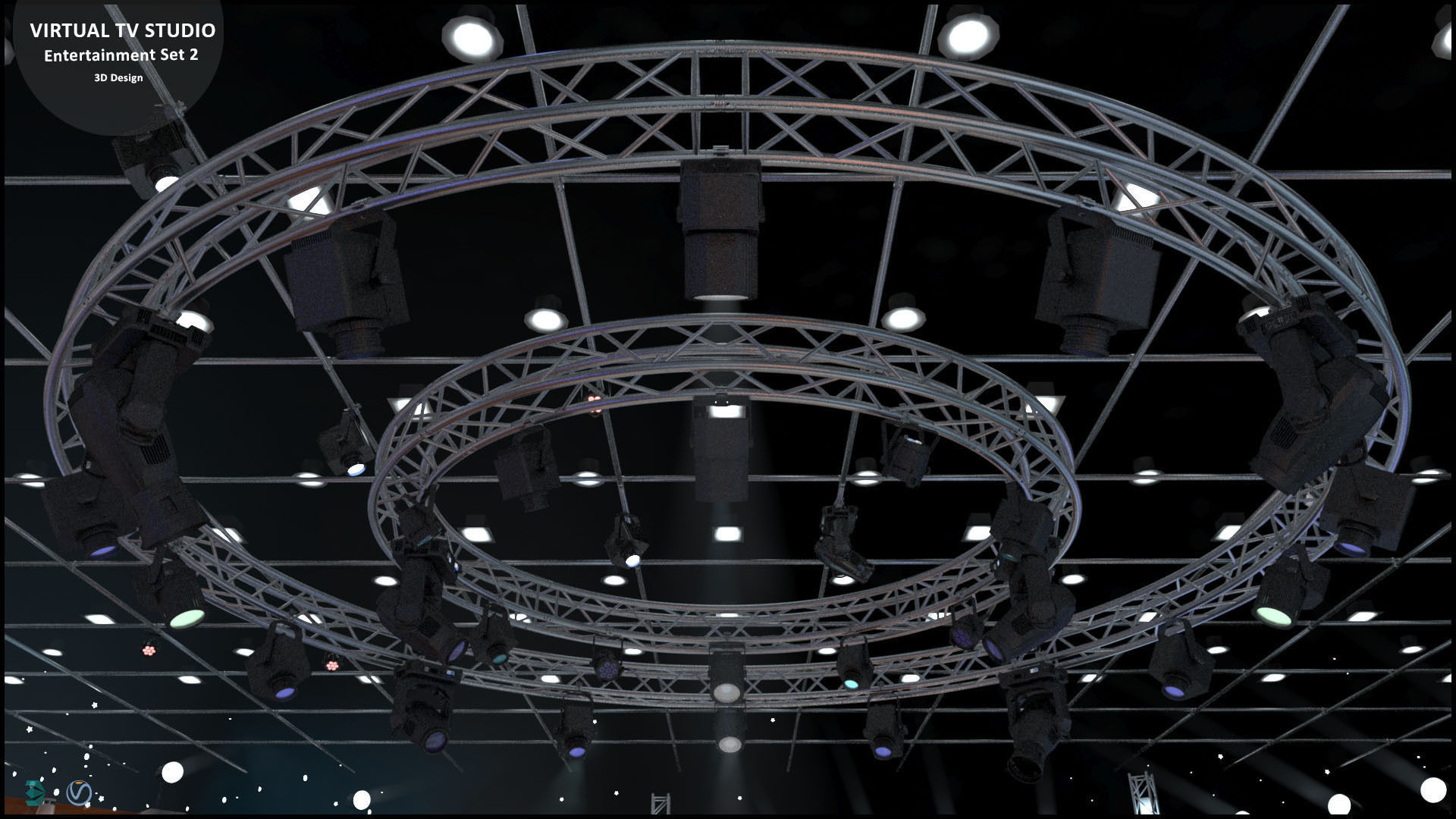 Virtual TV Studio Entertainment Set 3 3D model | CGTrader