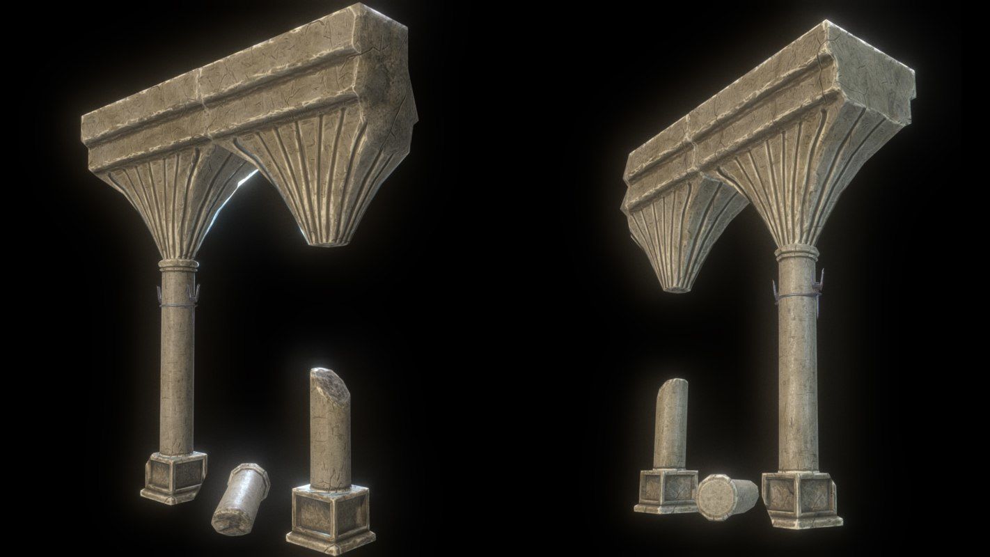 3D model Stylized Low Poly Columns VR / AR / low-poly | CGTrader