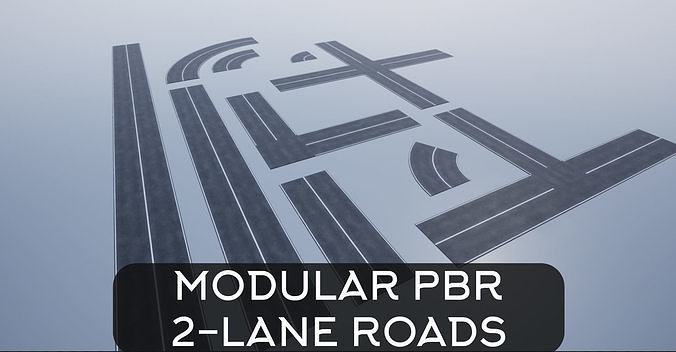 3D model Modular Road Pack PBR VR / AR / low-poly | CGTrader
