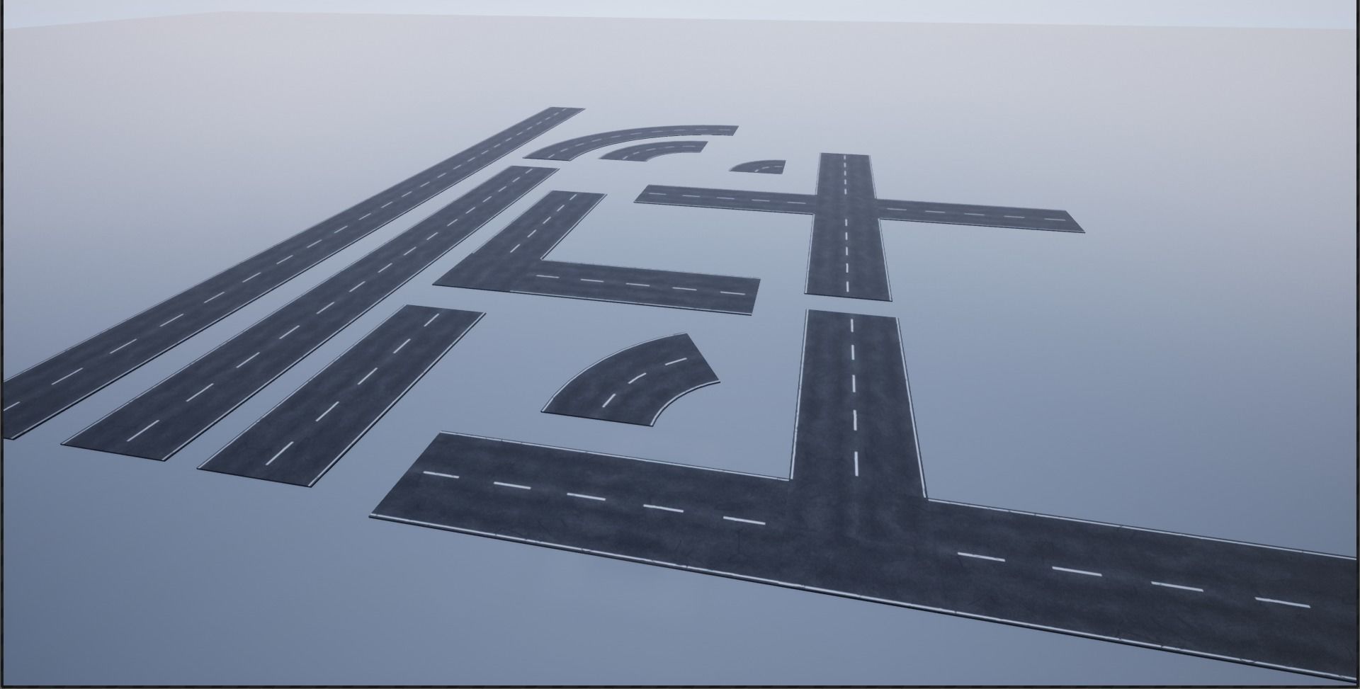 3D model Modular Road Pack PBR VR / AR / low-poly | CGTrader