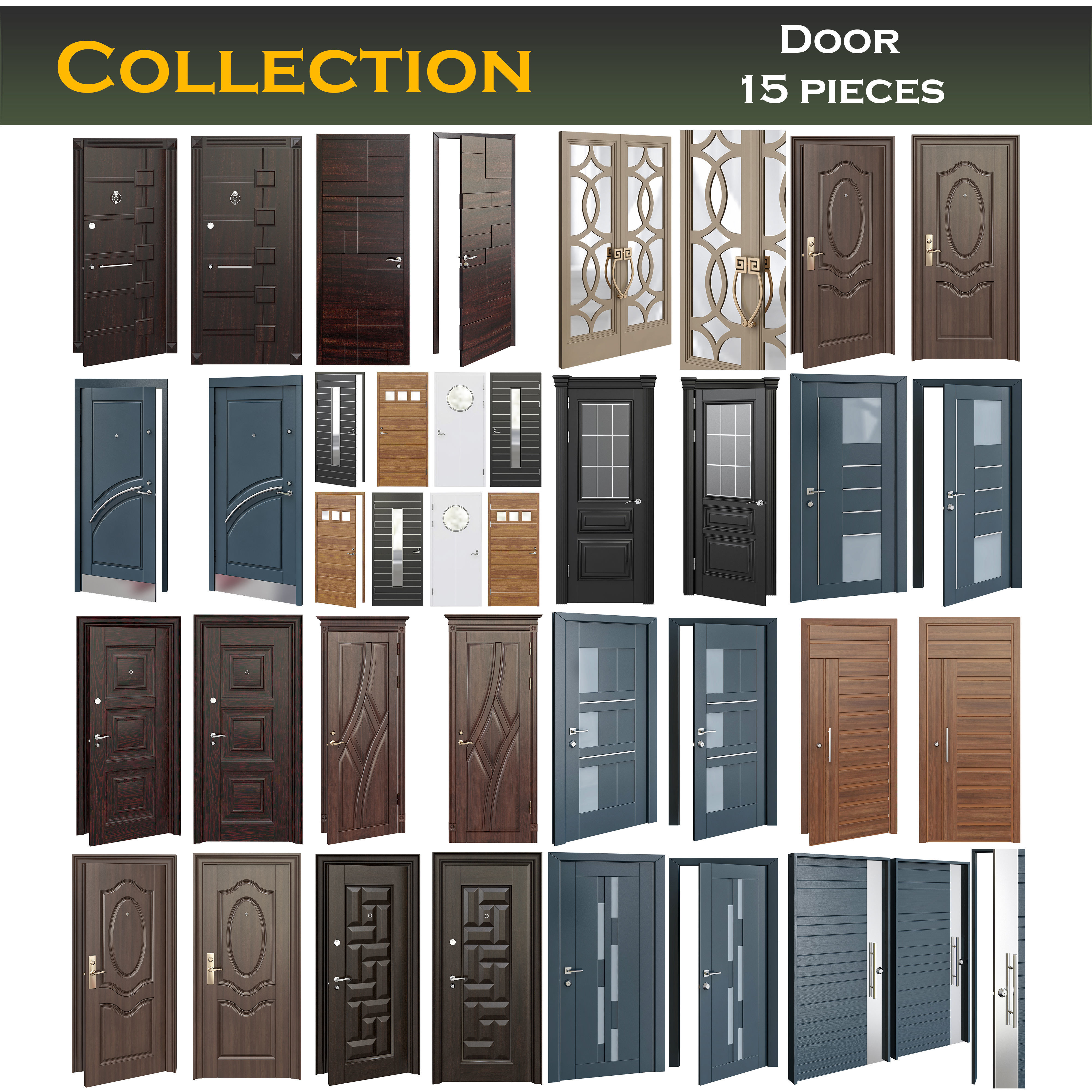 Door Collections 3d model 3D model | CGTrader