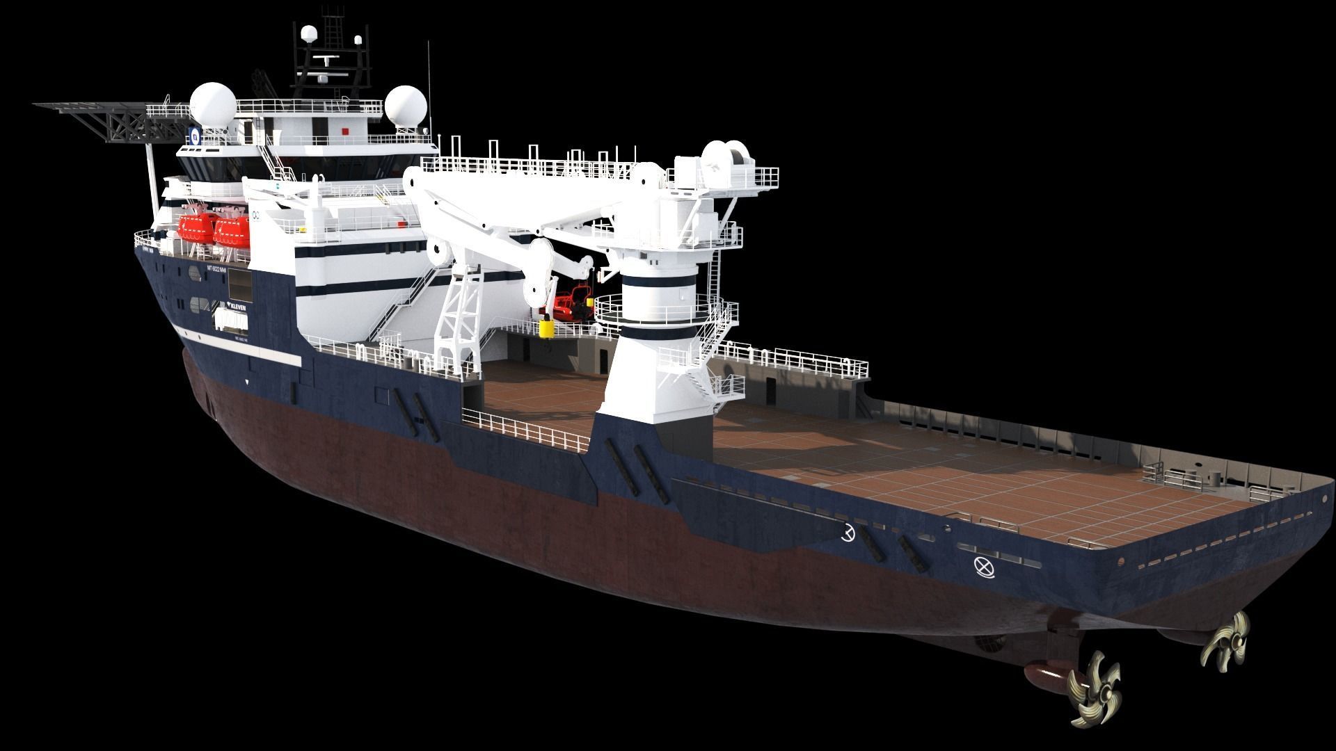 Subsea support and construction vessel 3D model | CGTrader