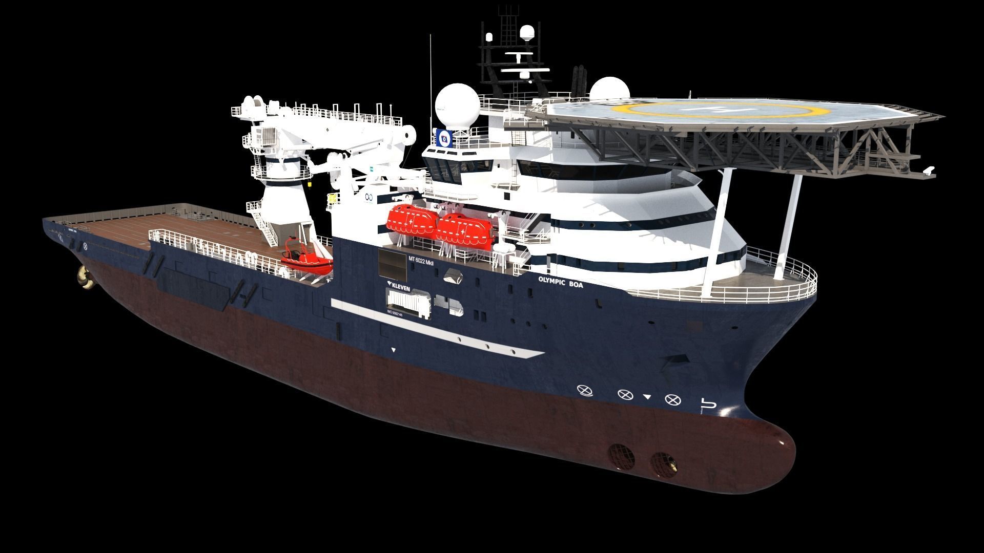Subsea support and construction vessel 3D model | CGTrader