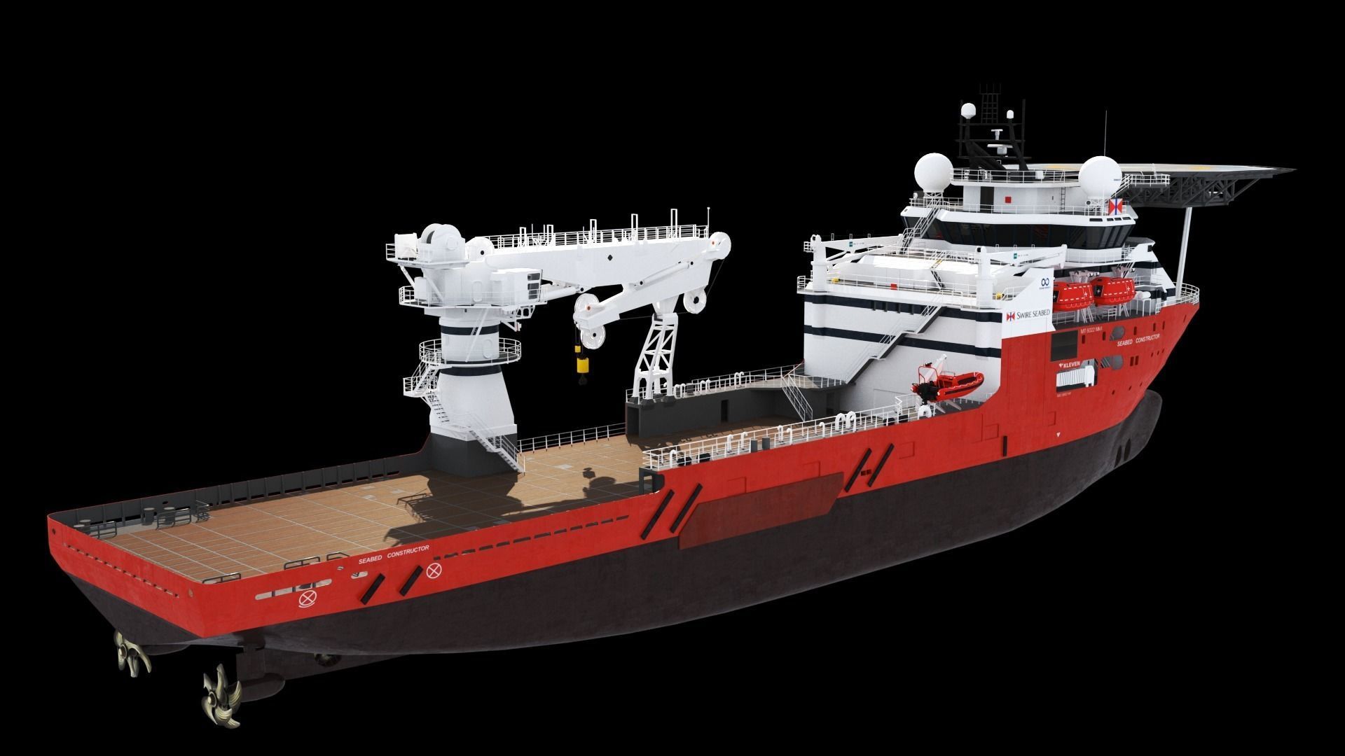 Subsea support and construction vessel 3D model | CGTrader
