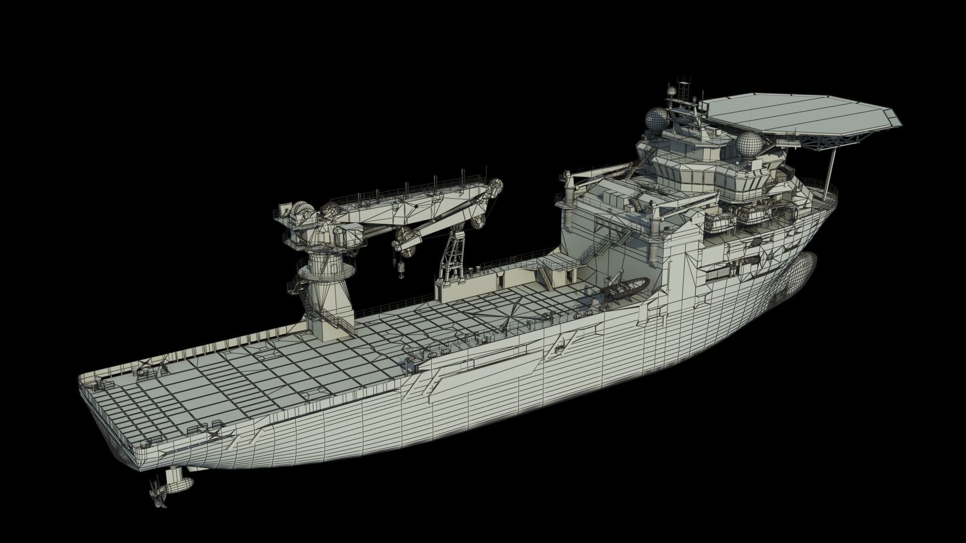 Subsea support and construction vessel 3D model | CGTrader