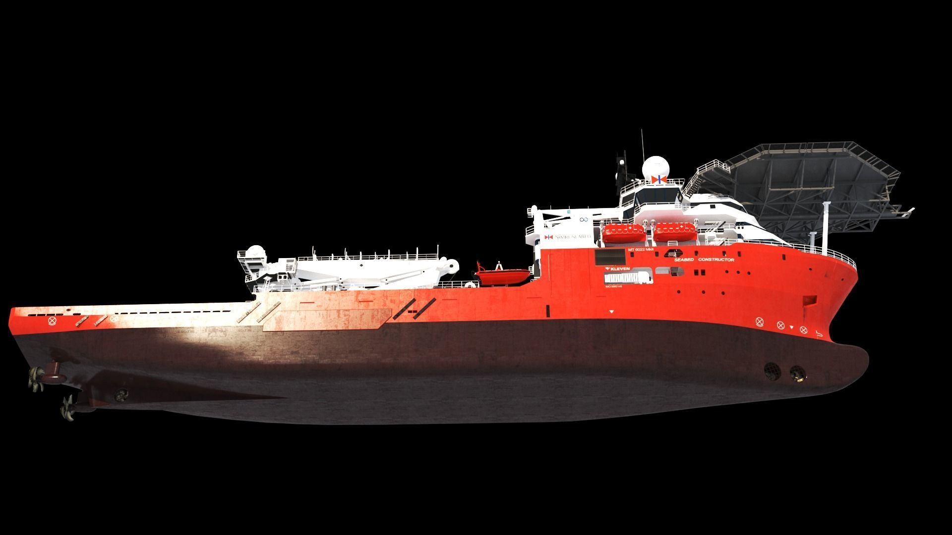 Subsea support and construction vessel 3D model | CGTrader